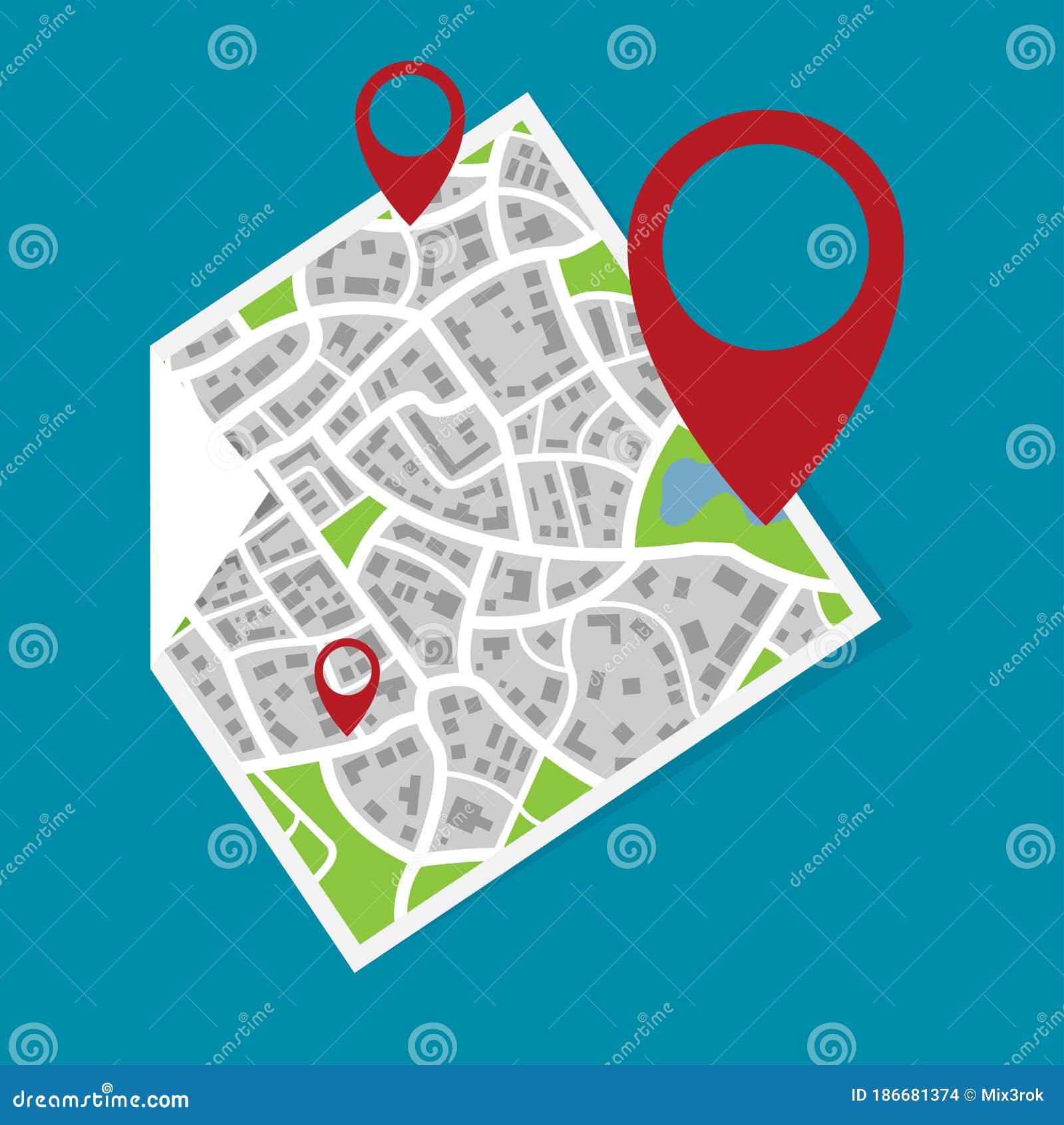 City Map Graphic Flat Vector Stock Vector - Illustration of device ...