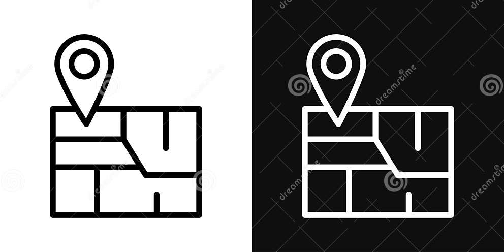 City map icon stock vector. Illustration of outline - 338046088