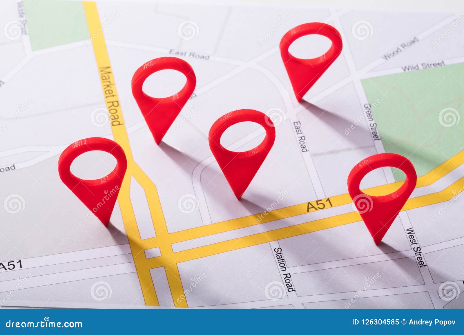 City Map with Location Marker Stock Image - Image of global, mapping ...