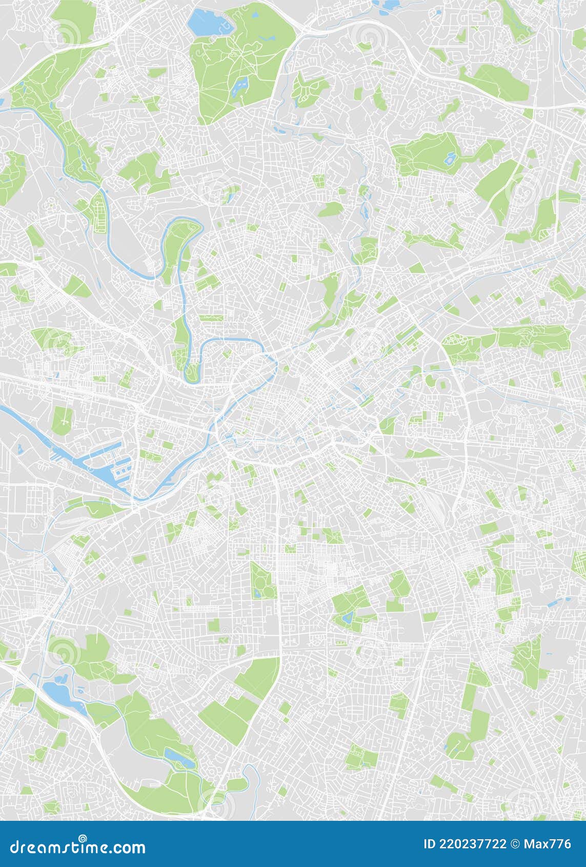 City Map Manchester, Color Detailed Plan, Vector Illustration Stock ...