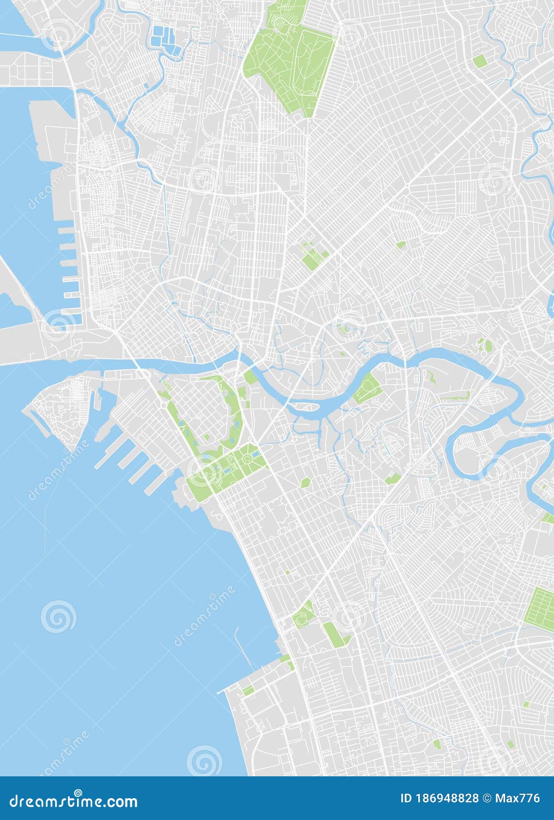 City Map Manila, Color Detailed Plan, Vector Illustration Stock Vector ...