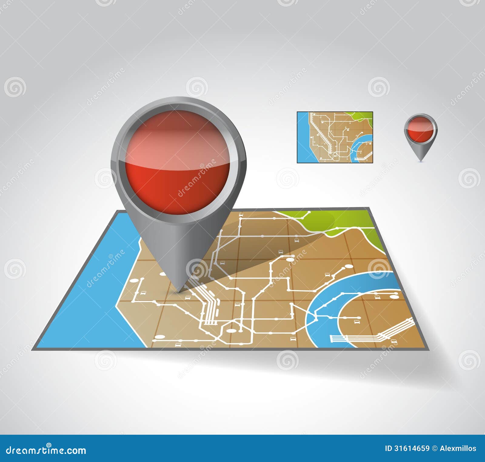 City Map with Marker, Illustration Design Stock Illustration ...
