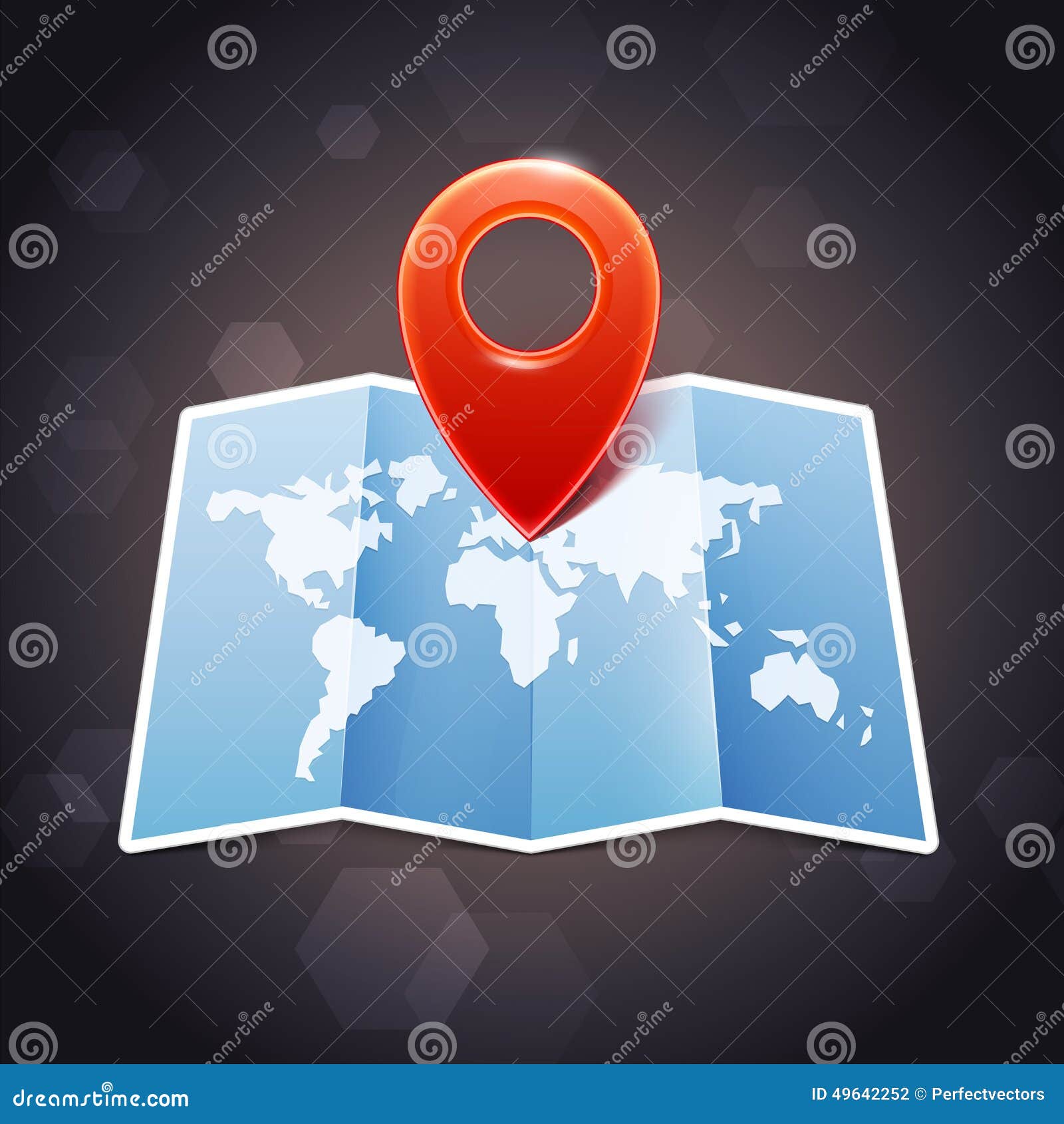 City Map with Marker stock vector. Illustration of earth - 49642252