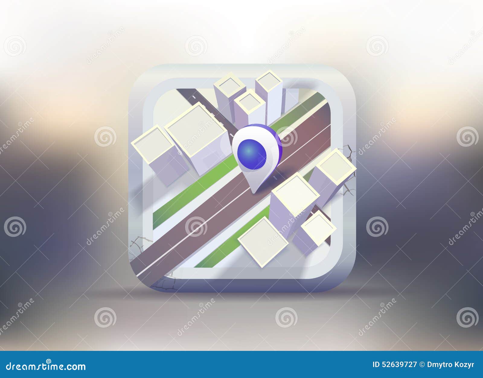 City map with marker stock vector. Illustration of position - 52639727