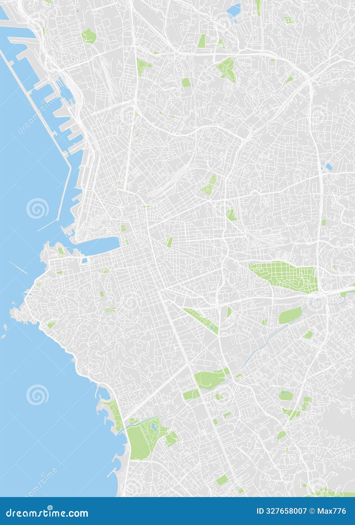 Marseille Map, Detailed Atlas Poster With Roads, Landmarks Plan. Vector ...