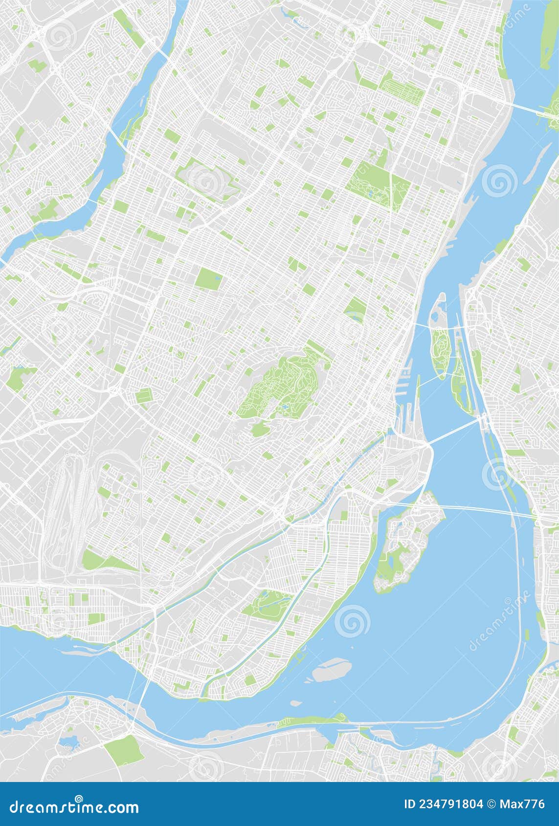 City Map Montreal, Color Detailed Plan, Vector Illustration Stock ...