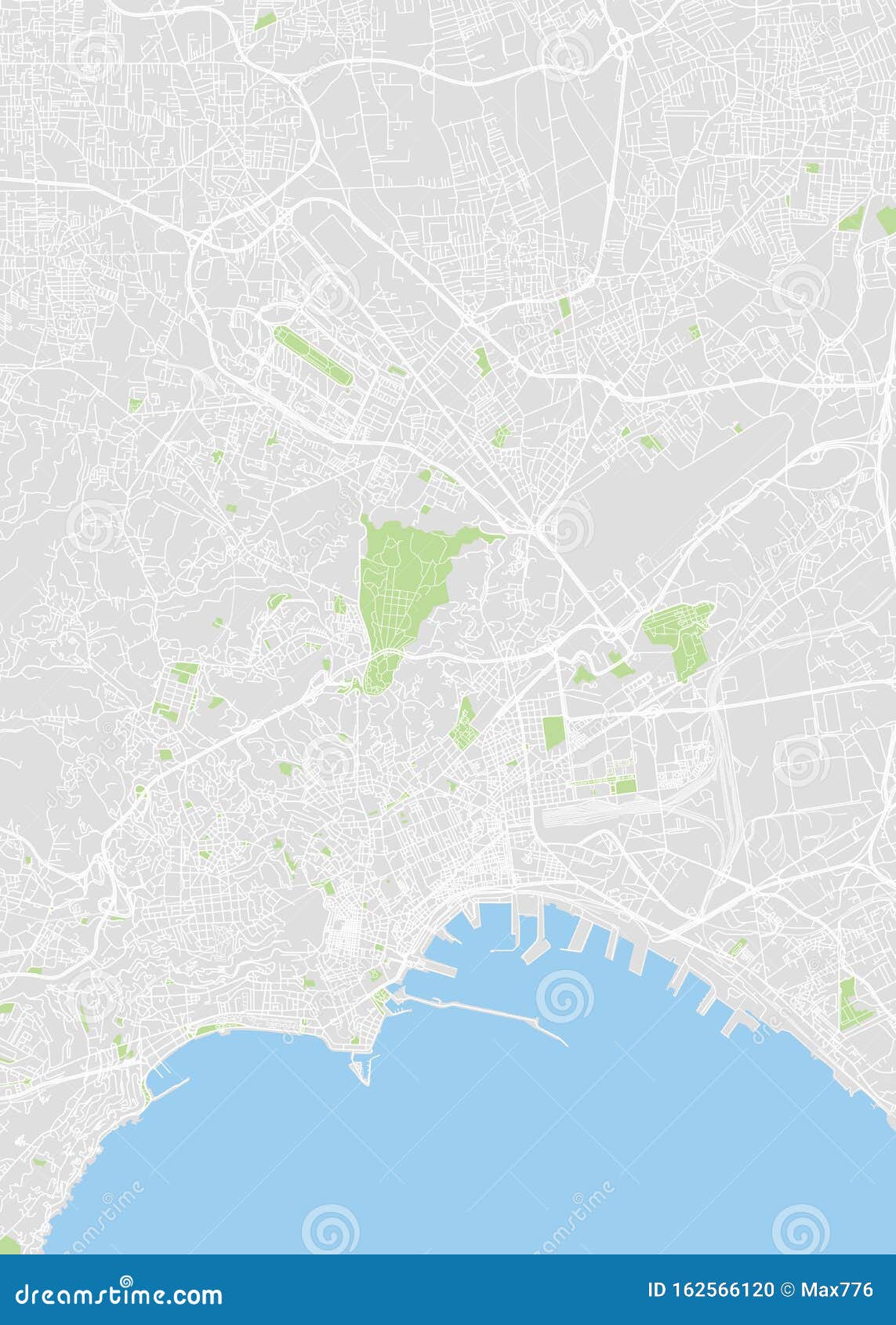 Naples Map. Detailed Map Of Naples City Poster With Streets, Water ...