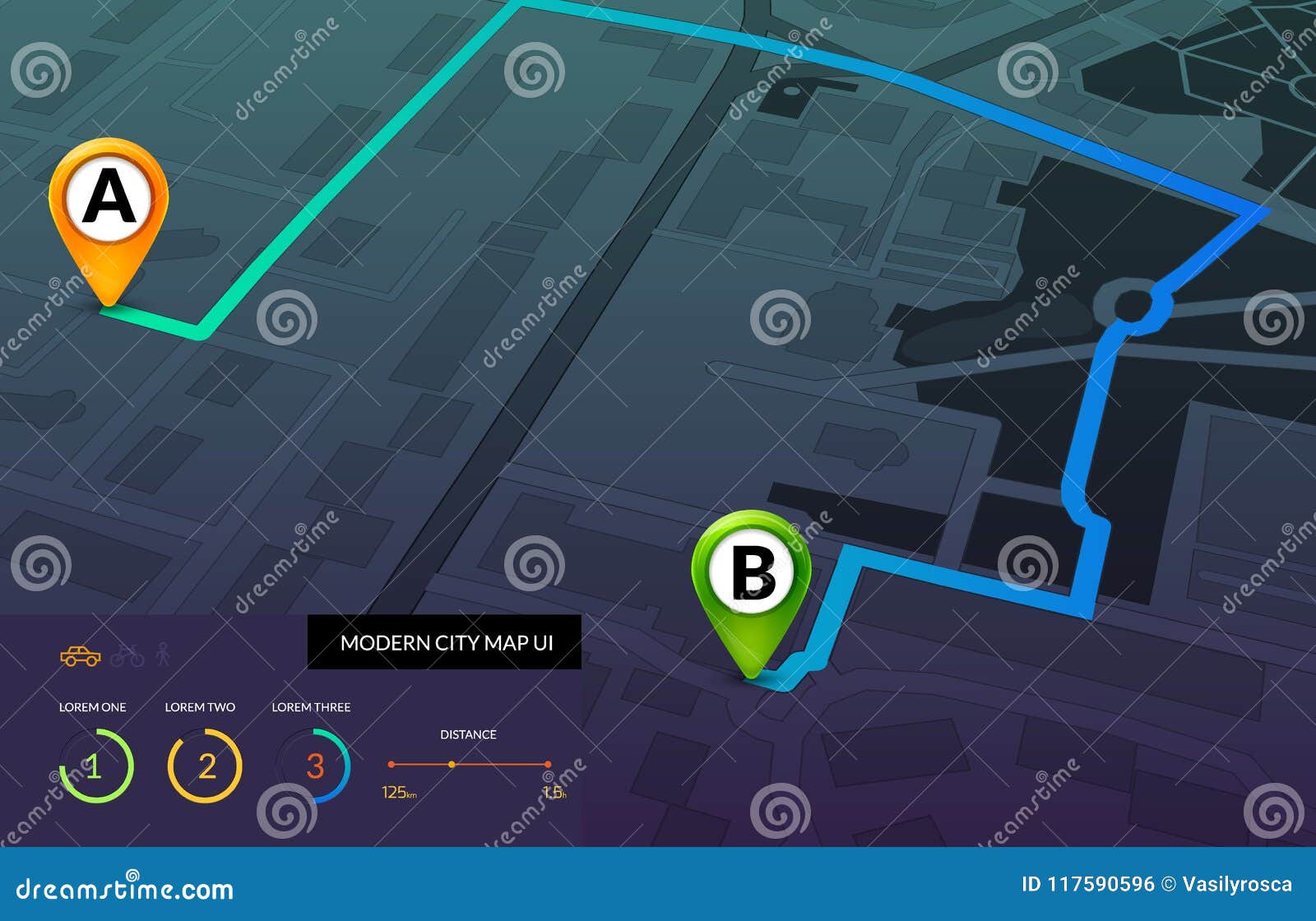 City Map Navigation Infographic. Modern Vector Interface of Street Map ... City Map Navigation Infographic. Modern Vector Interface of Street Map ...