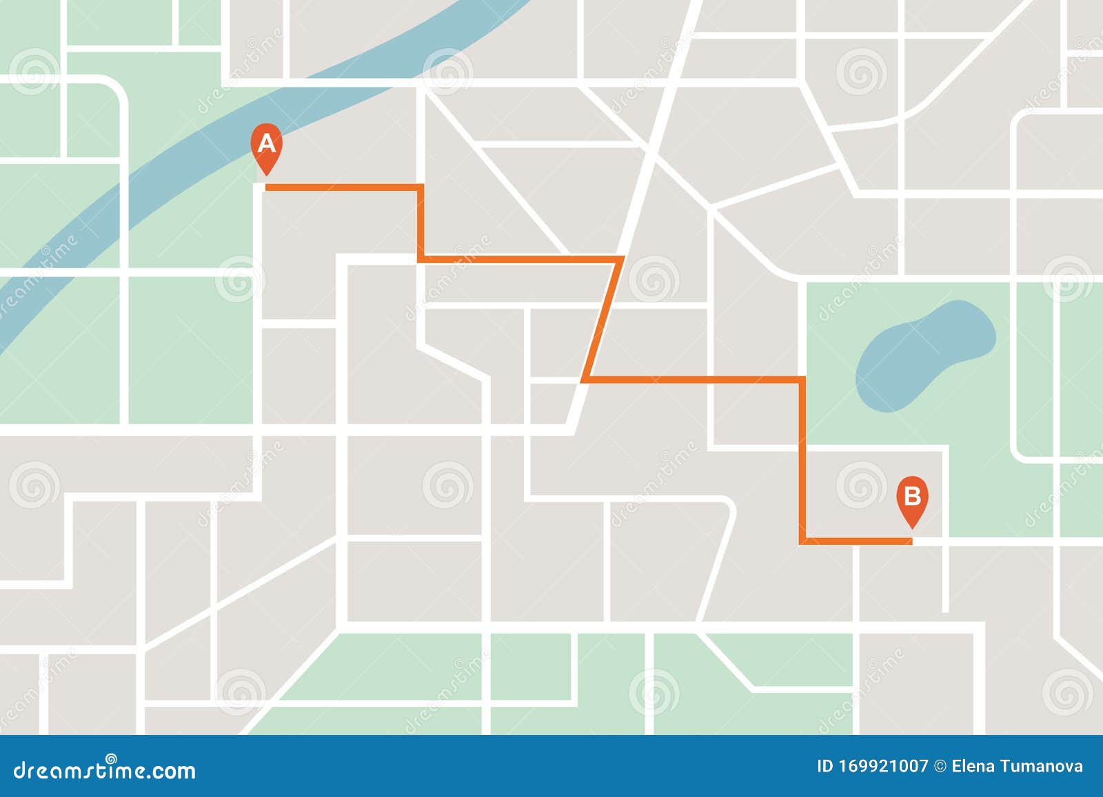 City Map Navigation Route. Finding the Way Concept Stock Vector ...
