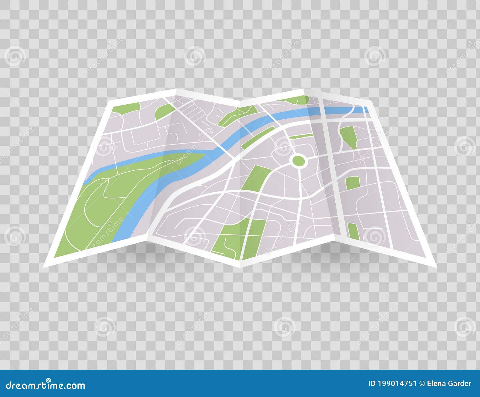City Map. Navigation in Town Concept. Vector Downtown Gps Navigation ...