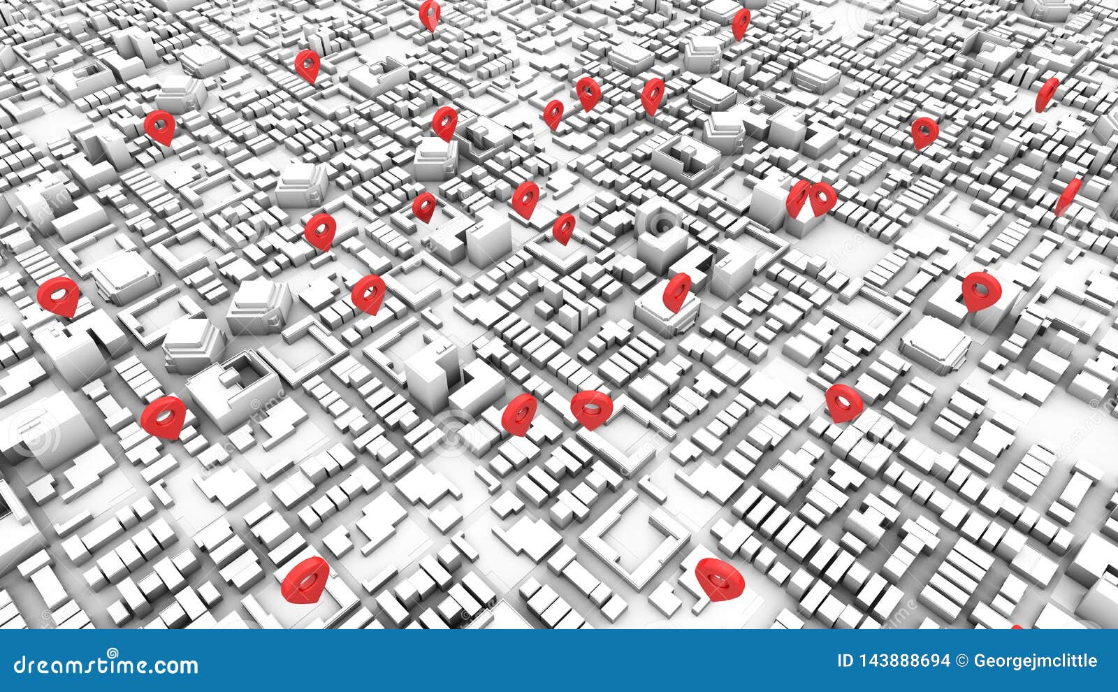 City map with pinpoints stock illustration. Illustration of town ...