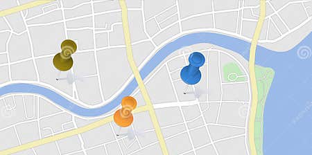 City map with pins stock vector. Illustration of elevated - 51865832