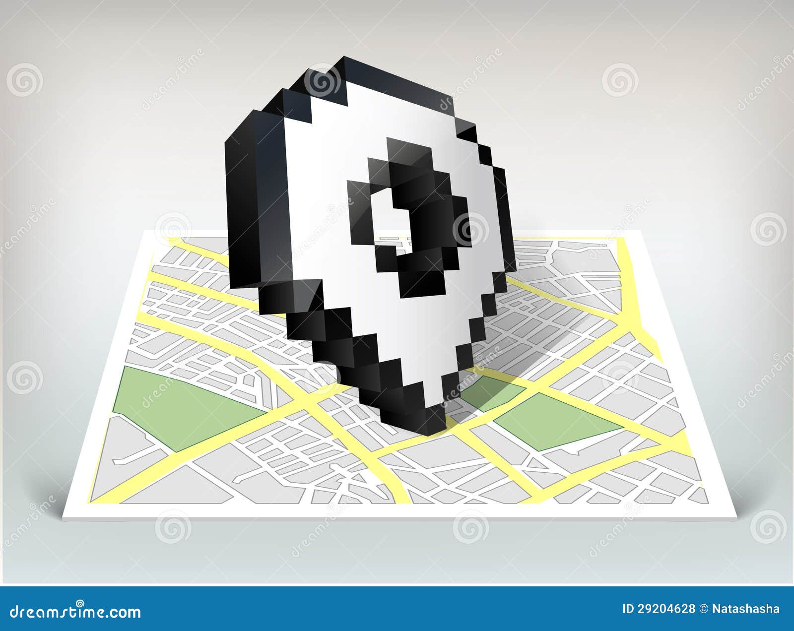 City Map With Pointer Cursor Icon Illustration Royalty Free Stock ...