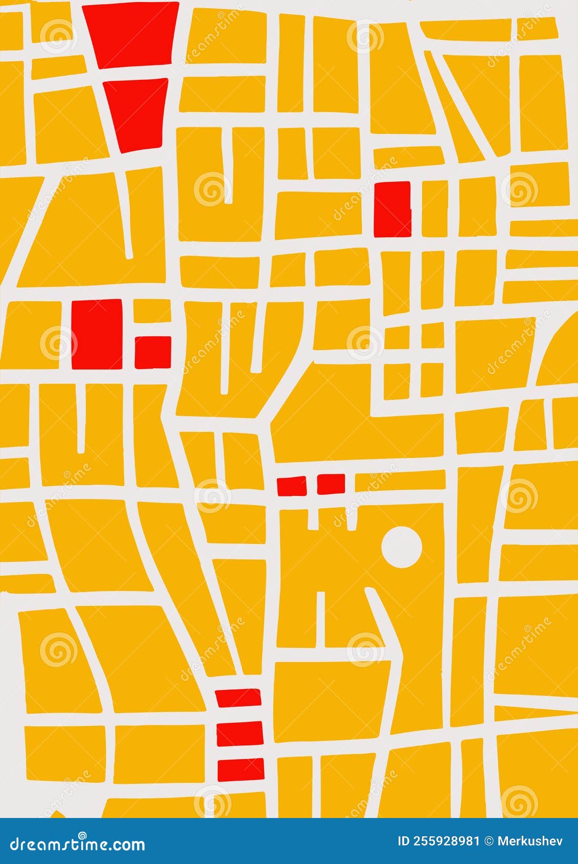 City Map, Road Plan. Abstract Illustration with Various Shapes. Stock ...
