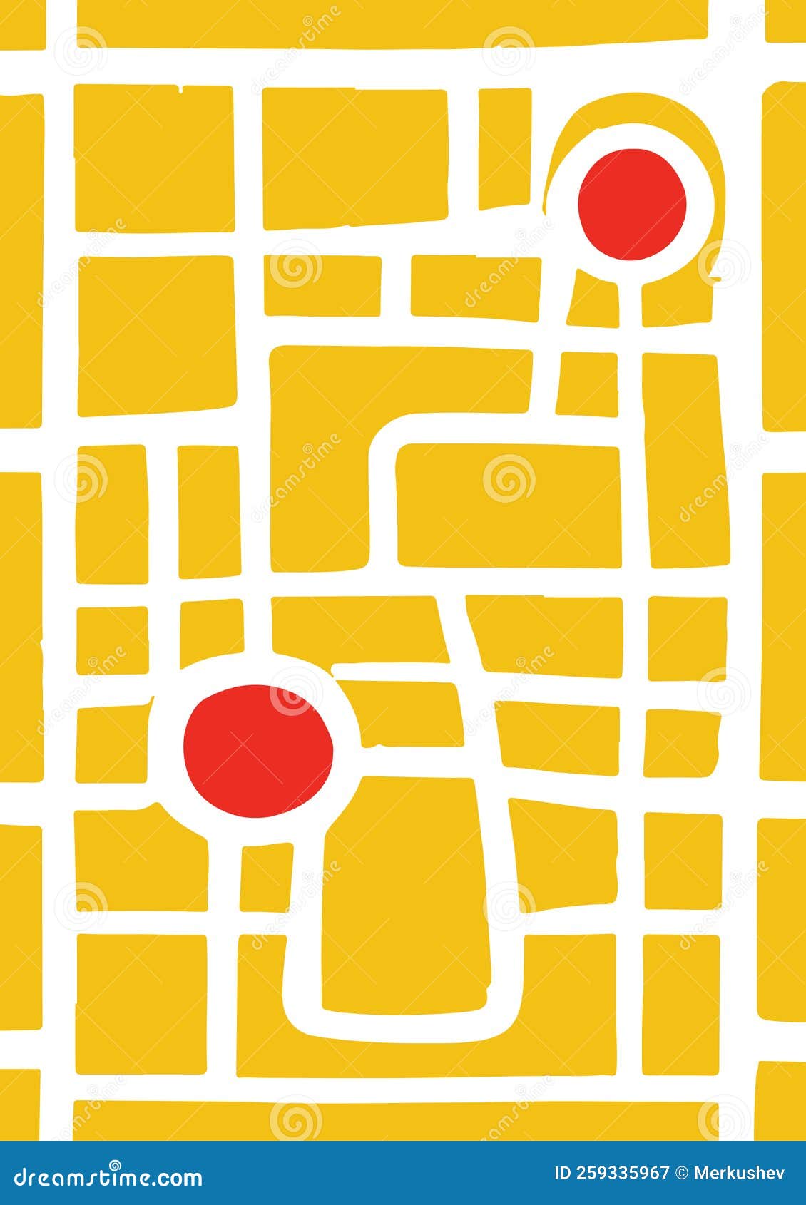 City Map, Road Plan. Abstract Illustration with Various Shapes. Stock ...