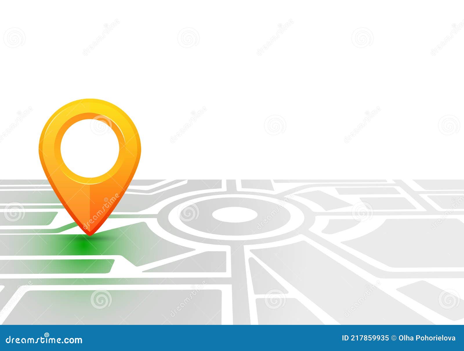 City Map with a Scheme of Movement. GPS Checks the Location of the ...