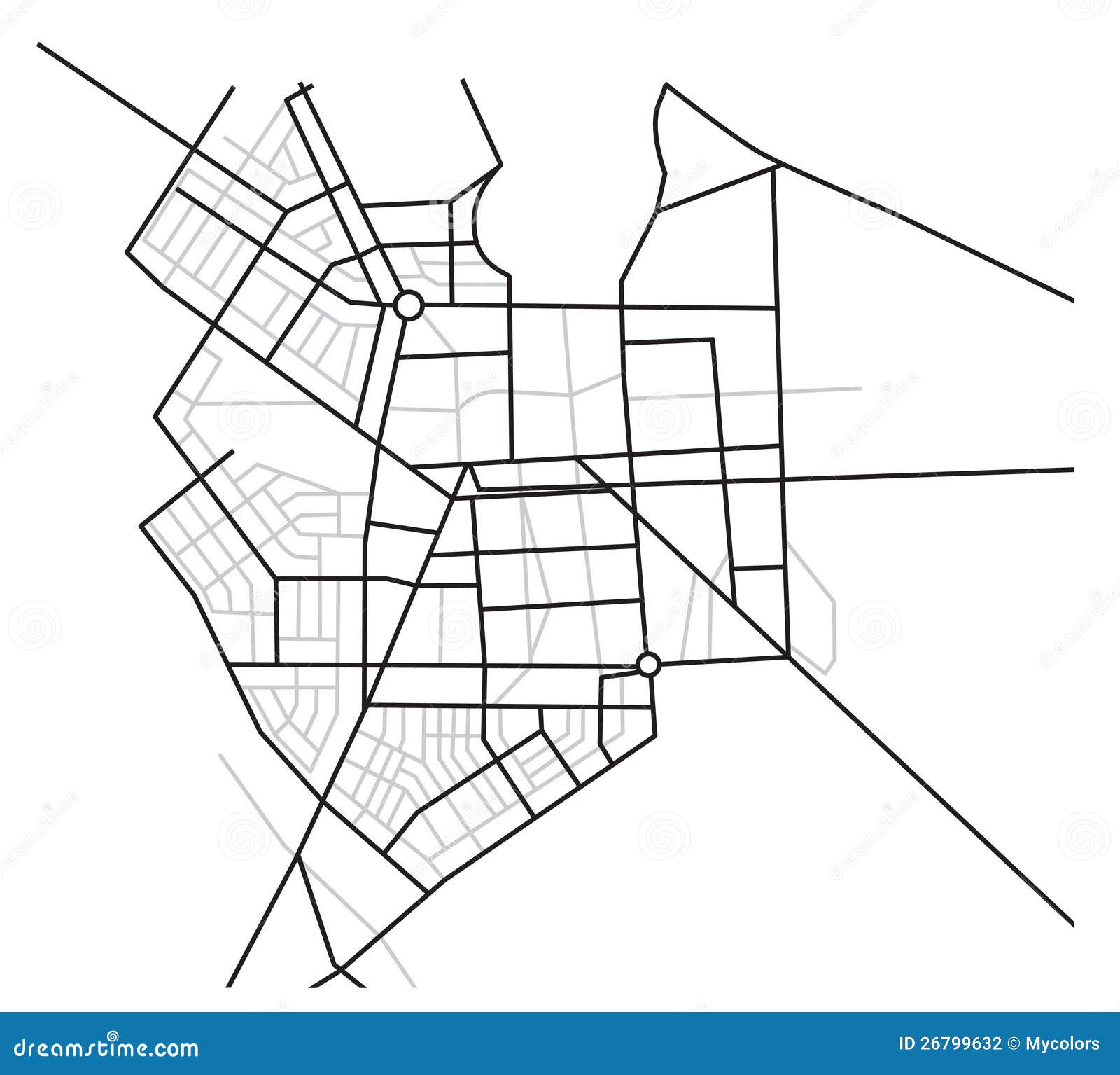 City Map - Scheme of Roads - Vector Stock Vector - Illustration of ...