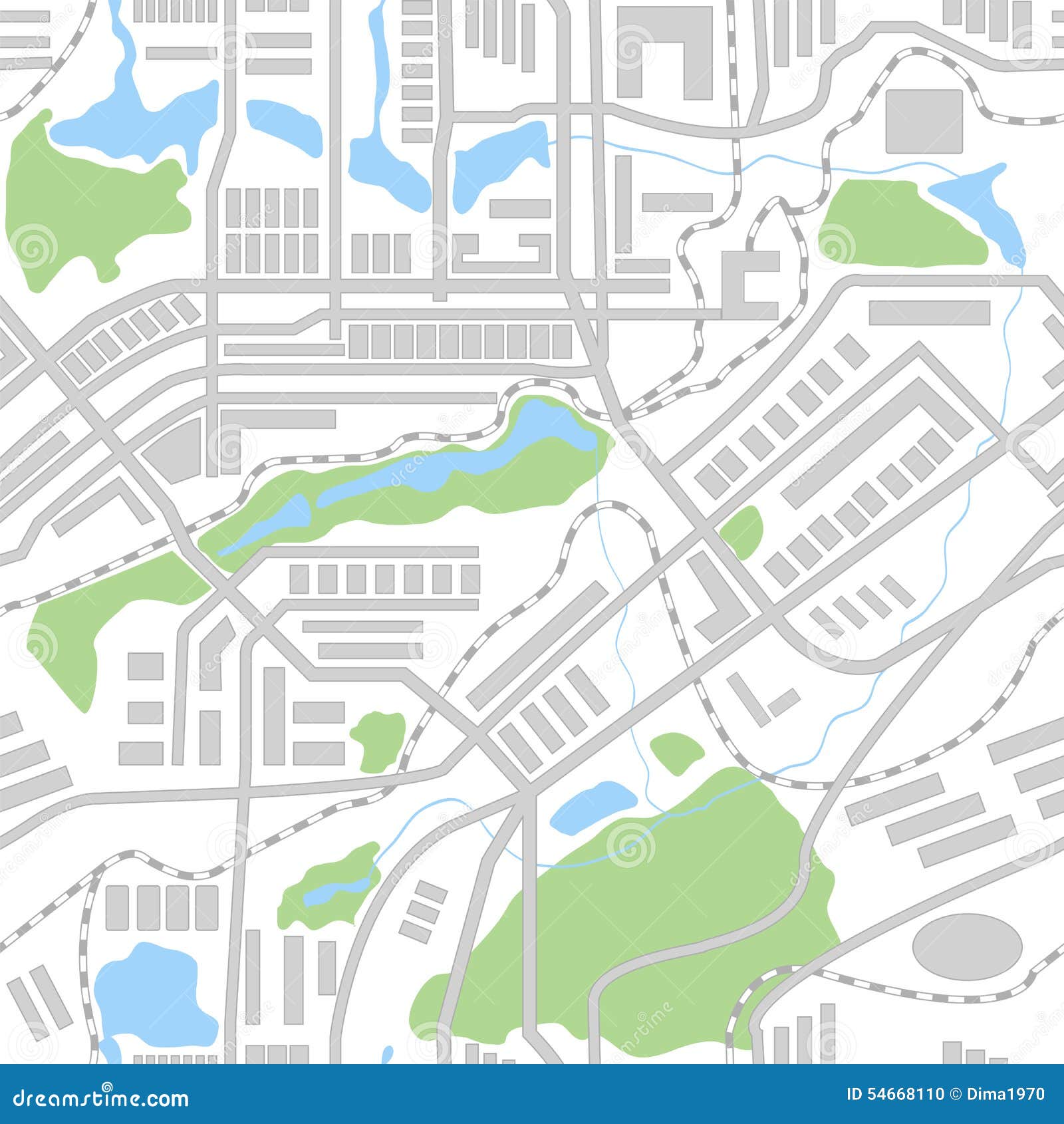 City map seamless pattern stock vector. Illustration of place - 54668110