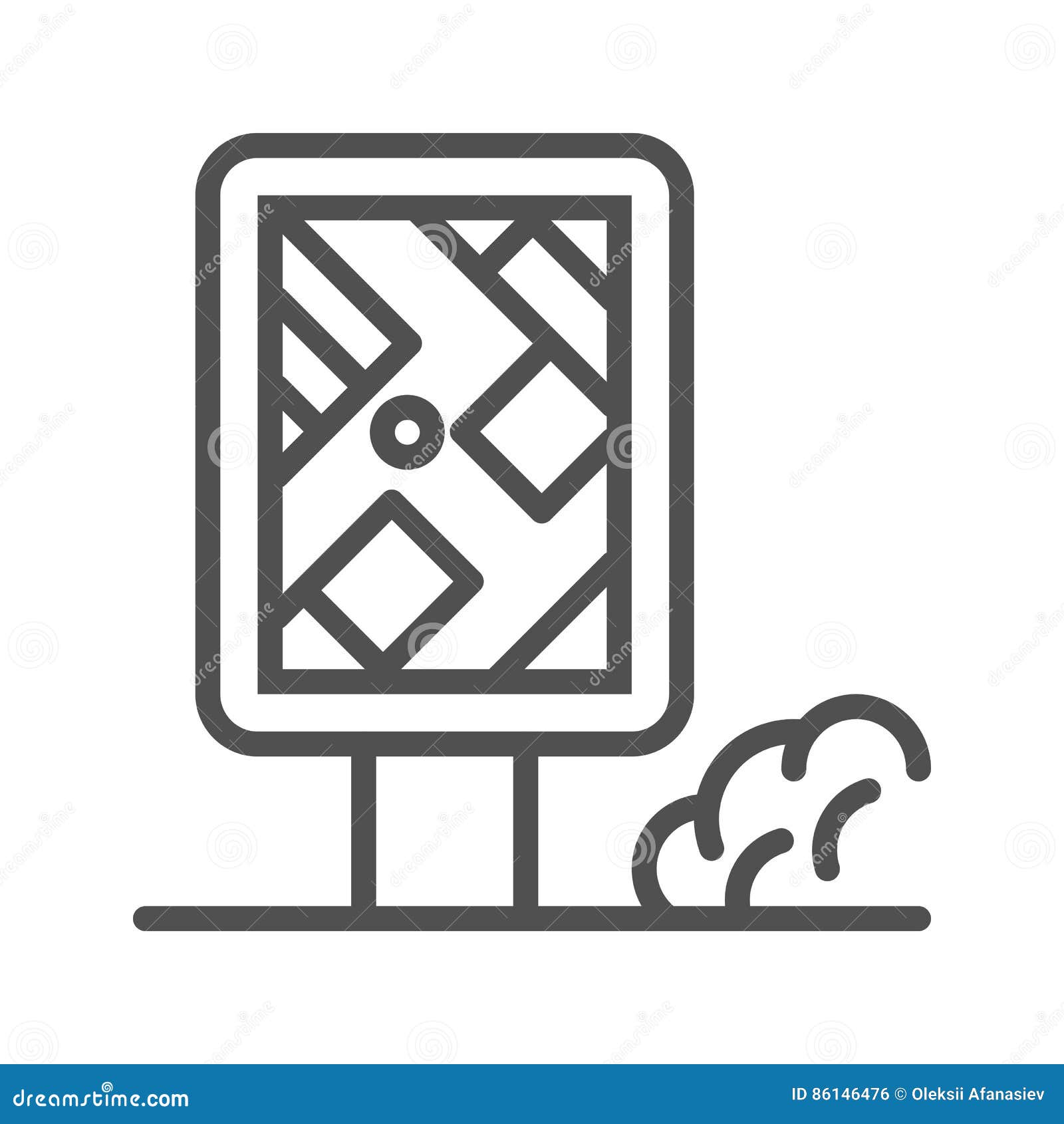 City map stand Line Icon stock vector. Illustration of design - 86146476