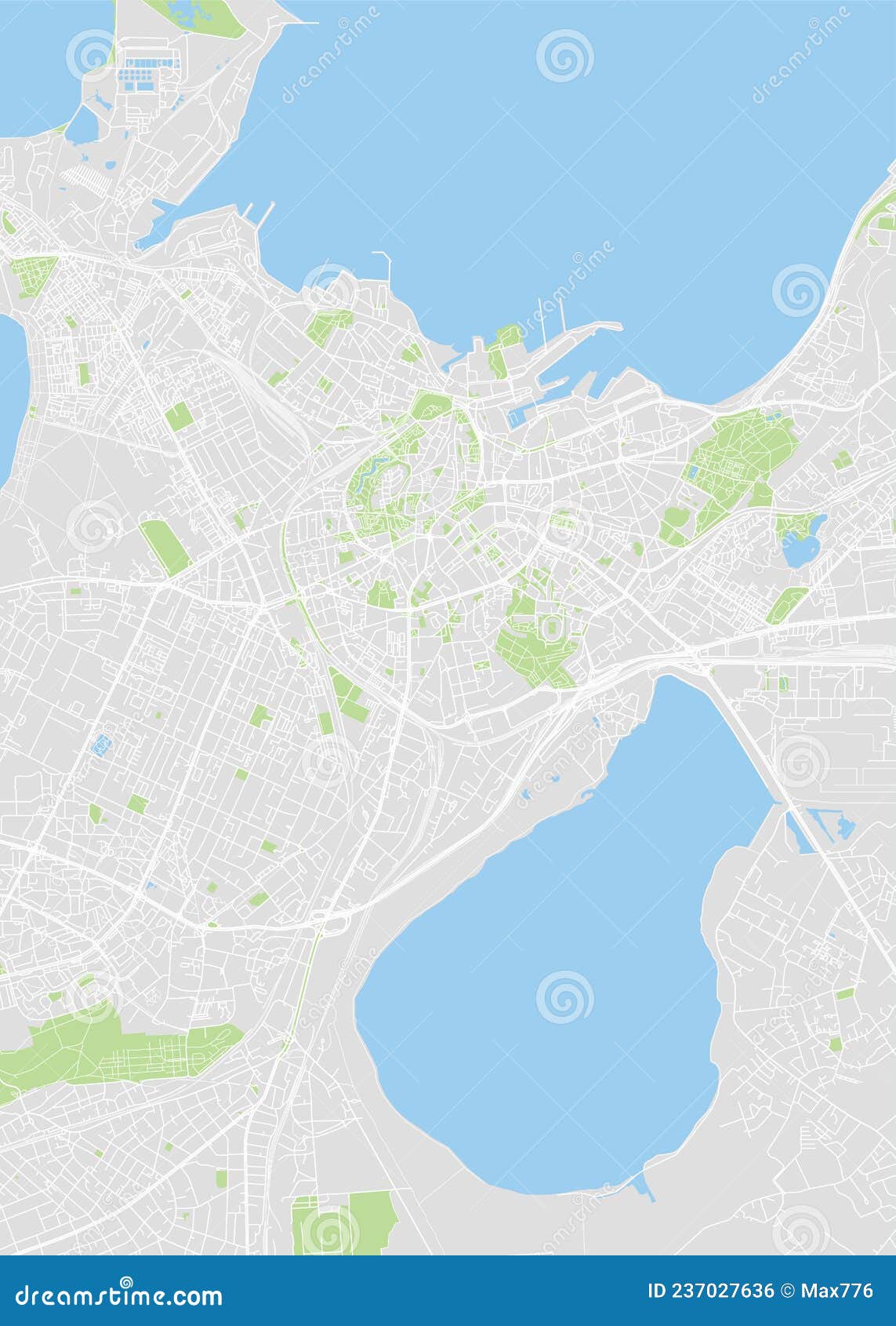 Detailed Map Of Tallinn City, Linear Print Map. Cityscape Panorama ...