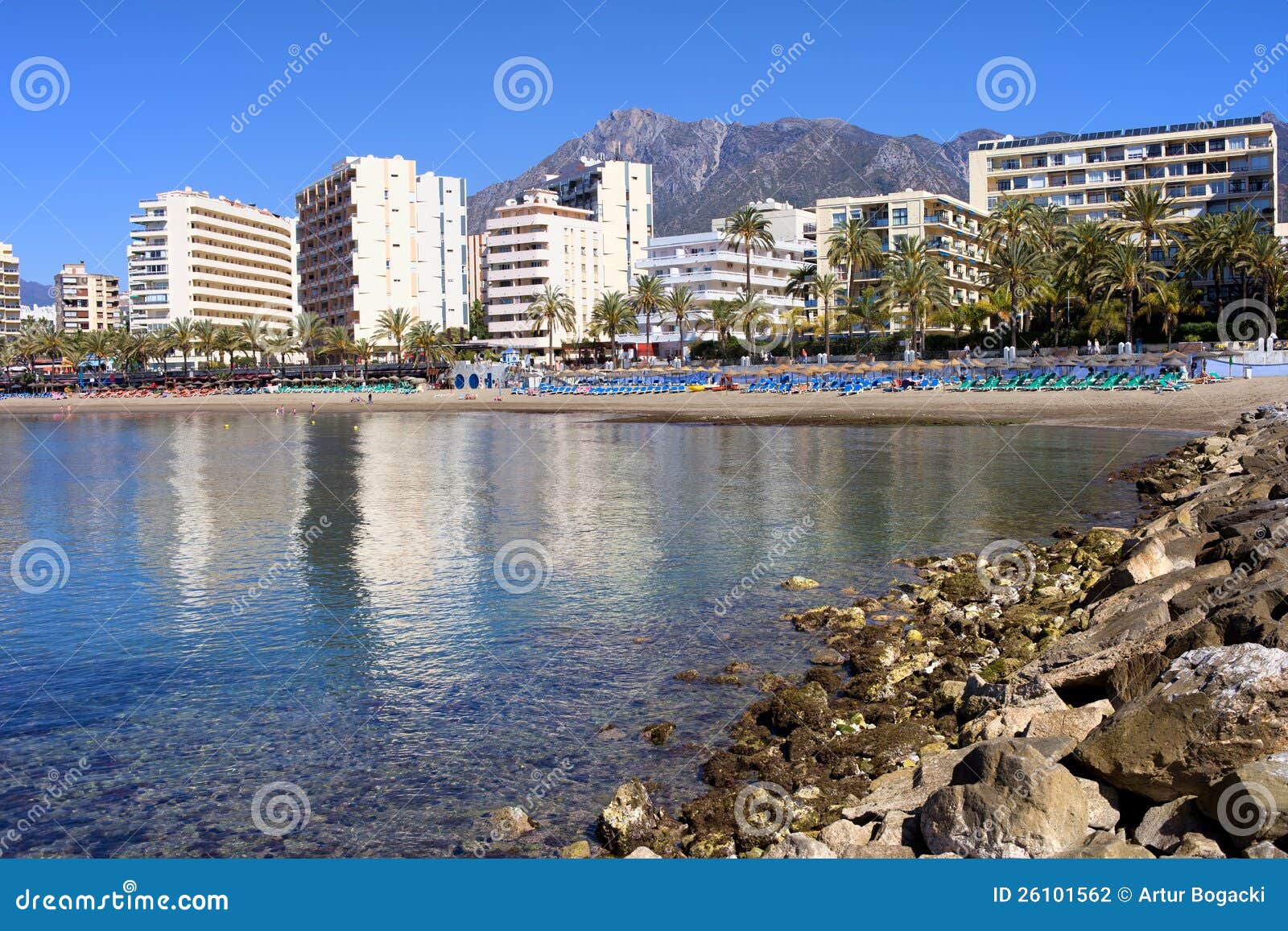 City of Marbella Bay in Spain Stock Photo - Image of province, resort ...