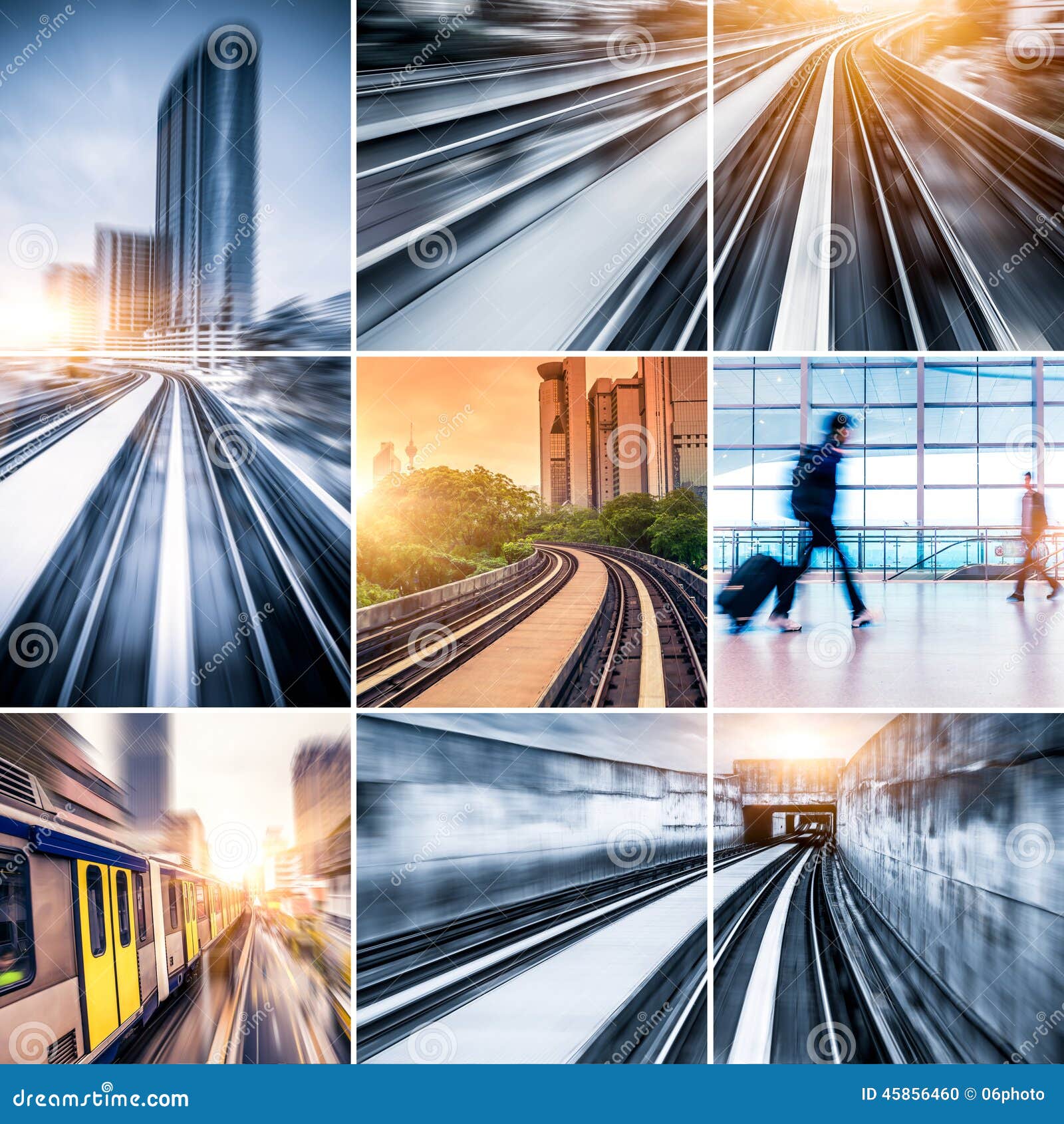City Metro Rail collage stock photo. Image of collage - 45856460