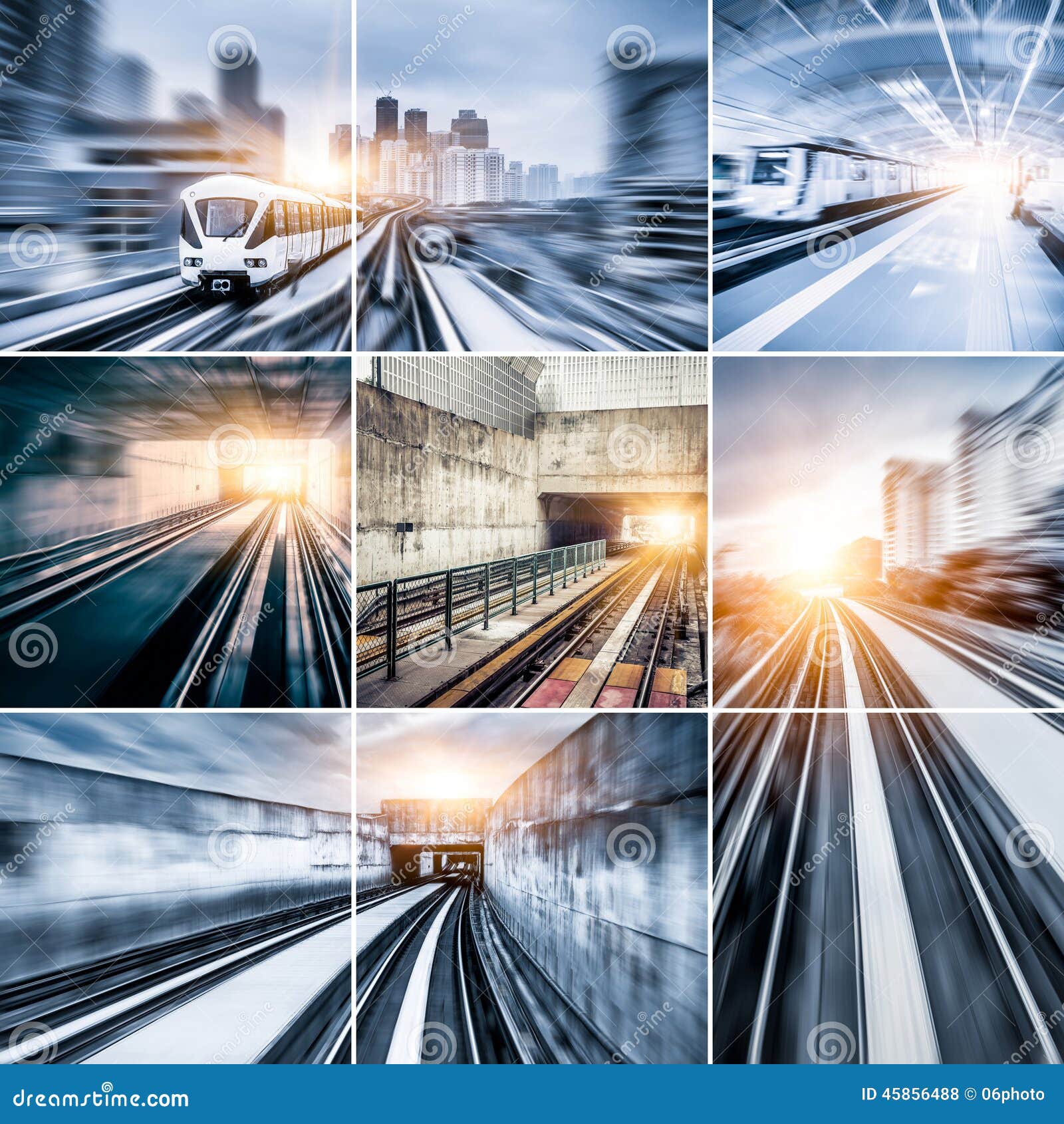 City Metro Rail collage stock photo. Image of commuting - 45856488