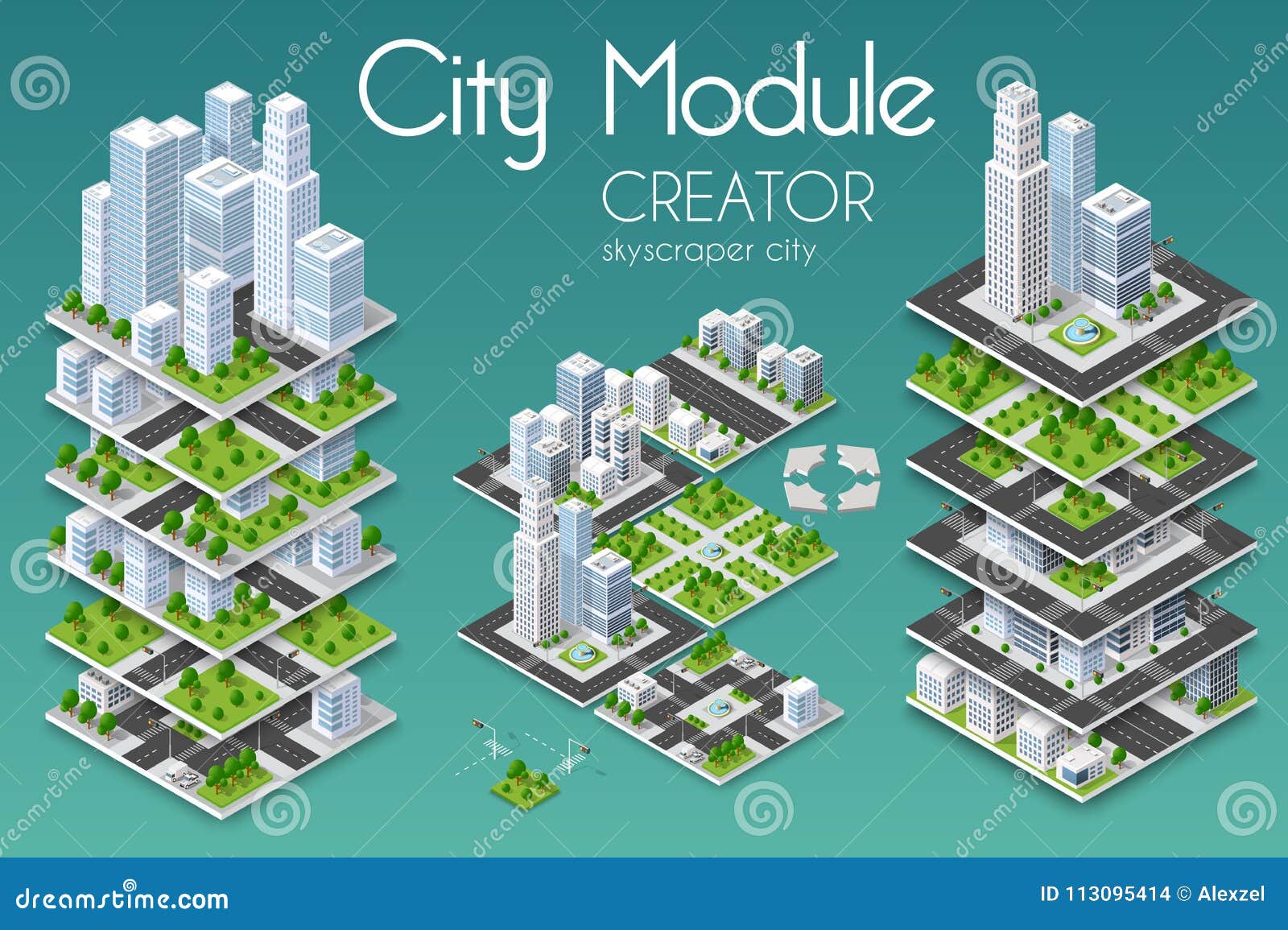 City Module Creator Cartoon Vector | CartoonDealer.com #113137621