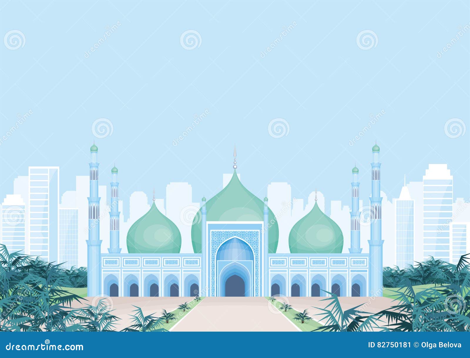 The city mosque stock vector. Illustration of middle - 82750181
