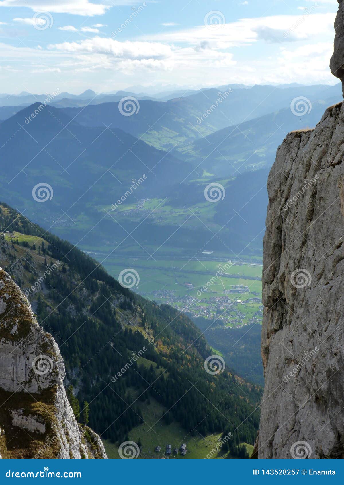 City in the Mountainous Valley Stock Image - Image of caught, road ...