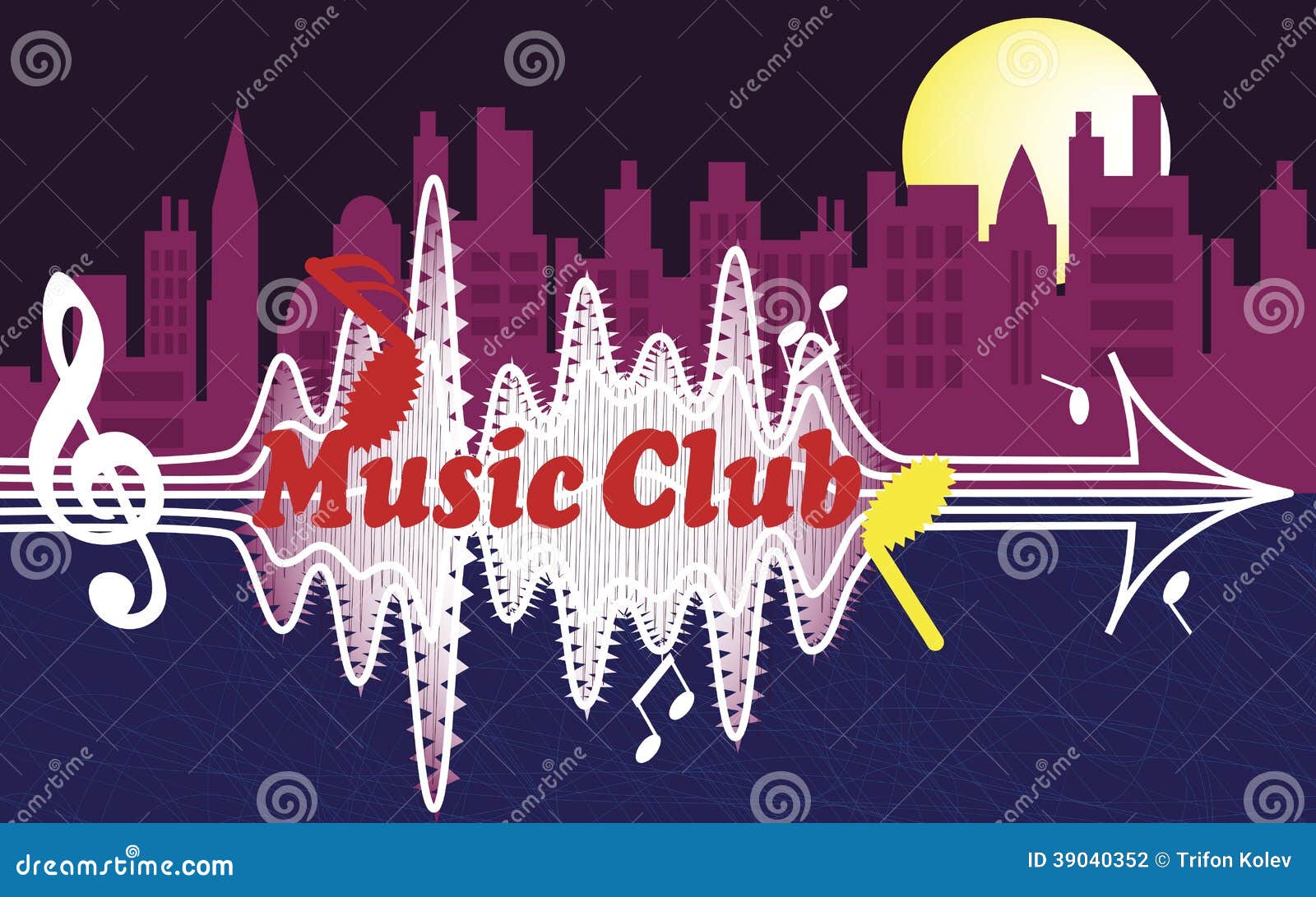 City music club stock vector. Illustration of music, disk - 39040352