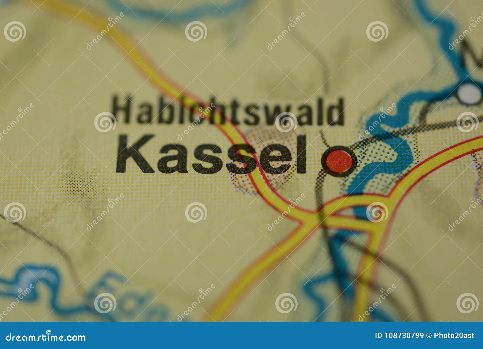 The City Name KASSEL on the Map Stock Image - Image of countries ...