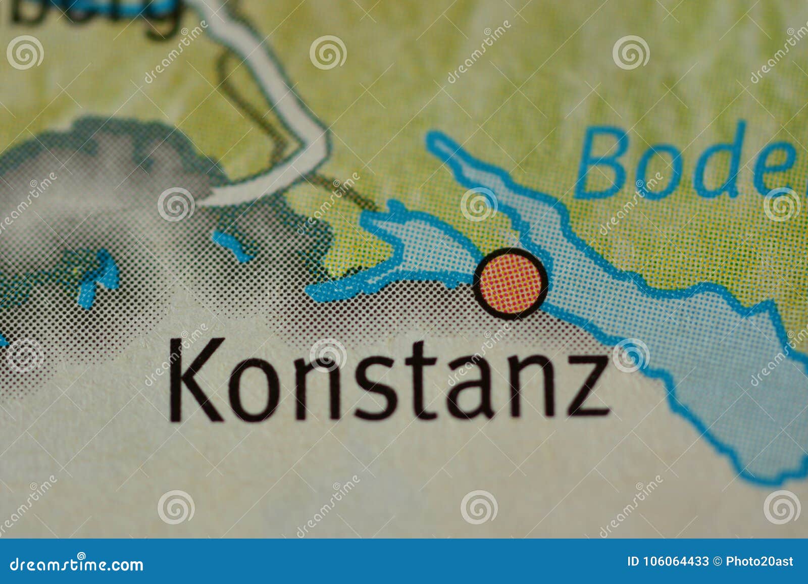 The City Name KONSTANZ, Germany, on the Map Stock Image - Image of ...