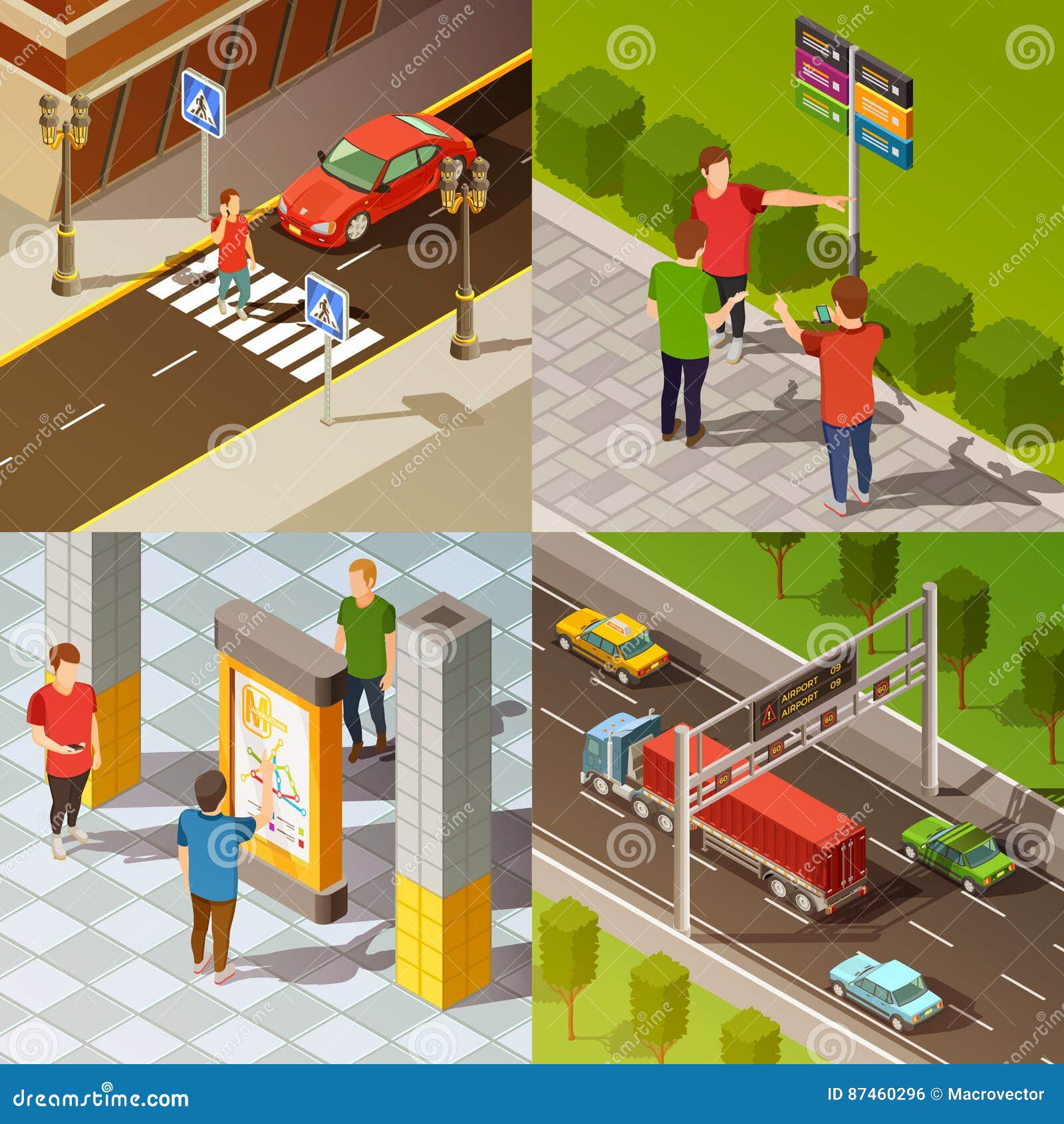City Navigation Isometric Composition Stock Vector - Illustration of ...