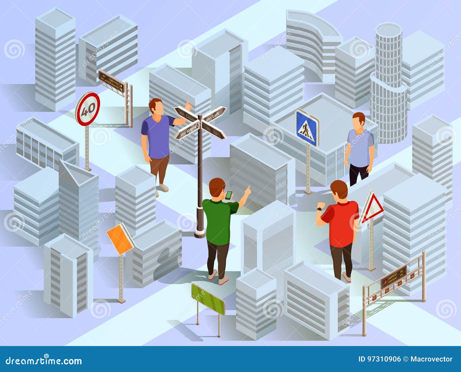 City Navigation Isometric Composition Stock Vector - Illustration of ...
