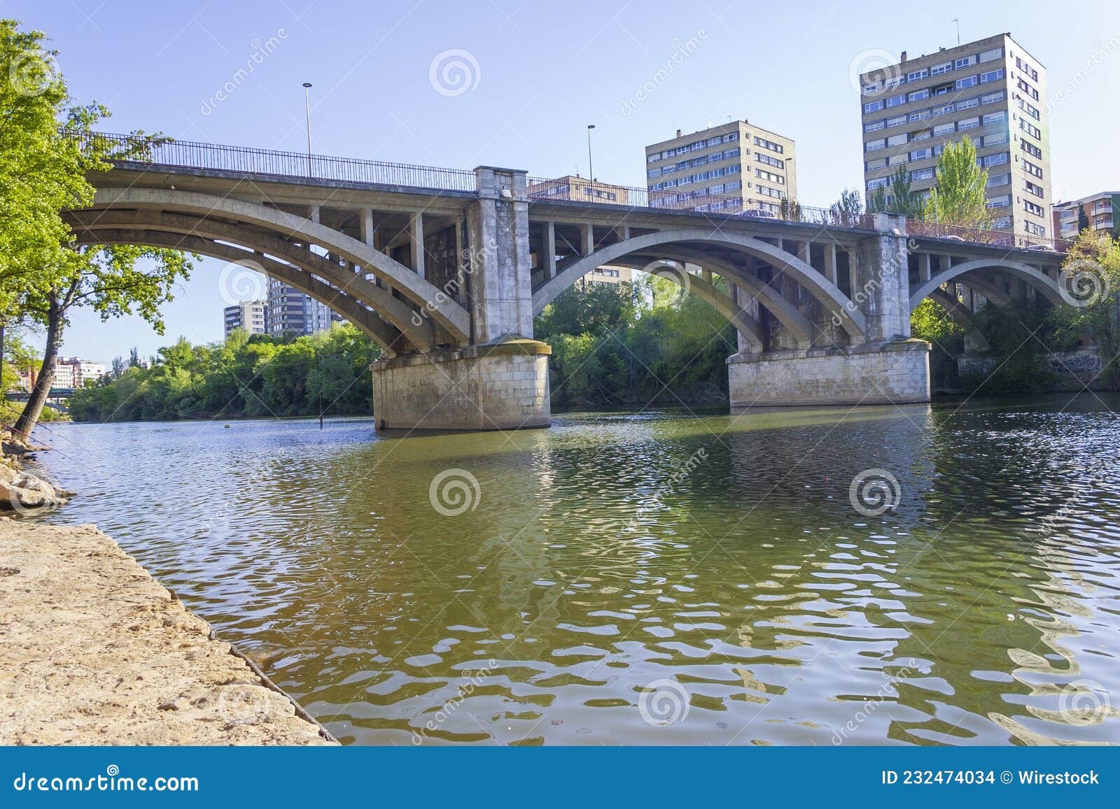 City near the river stock photo. Image of cityscape - 232474034