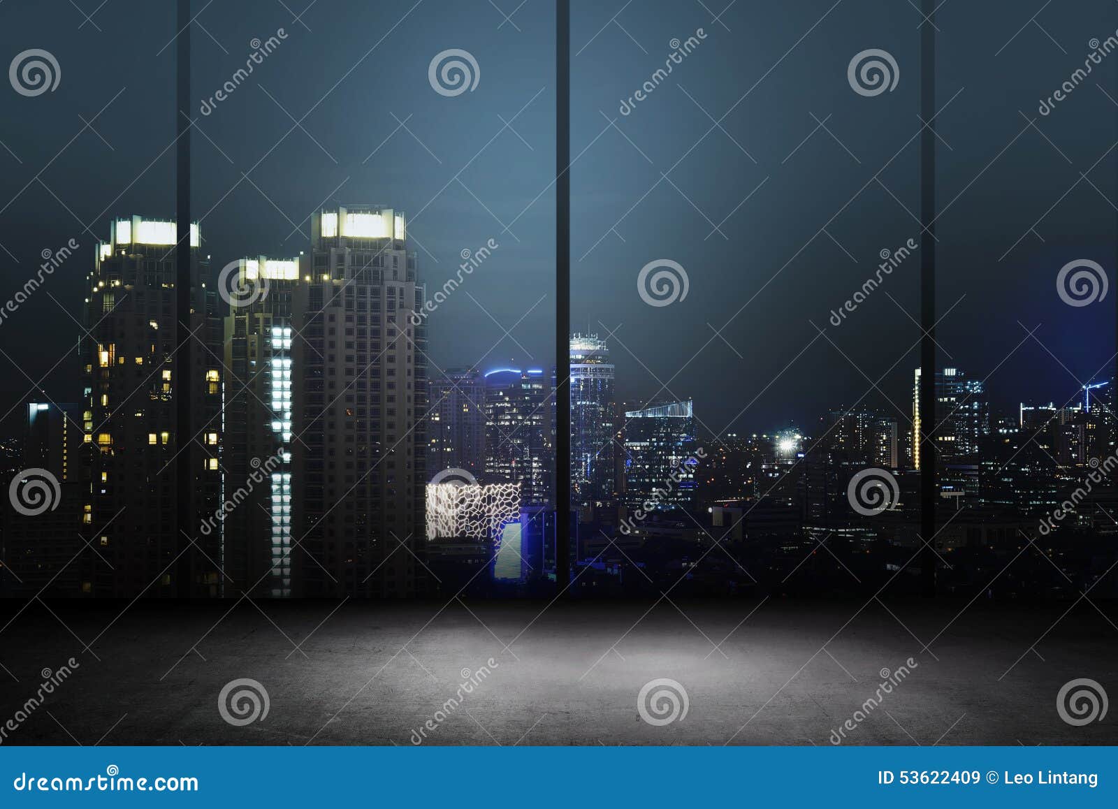 City Night Background Inside Office Building Stock Image - Image of ...