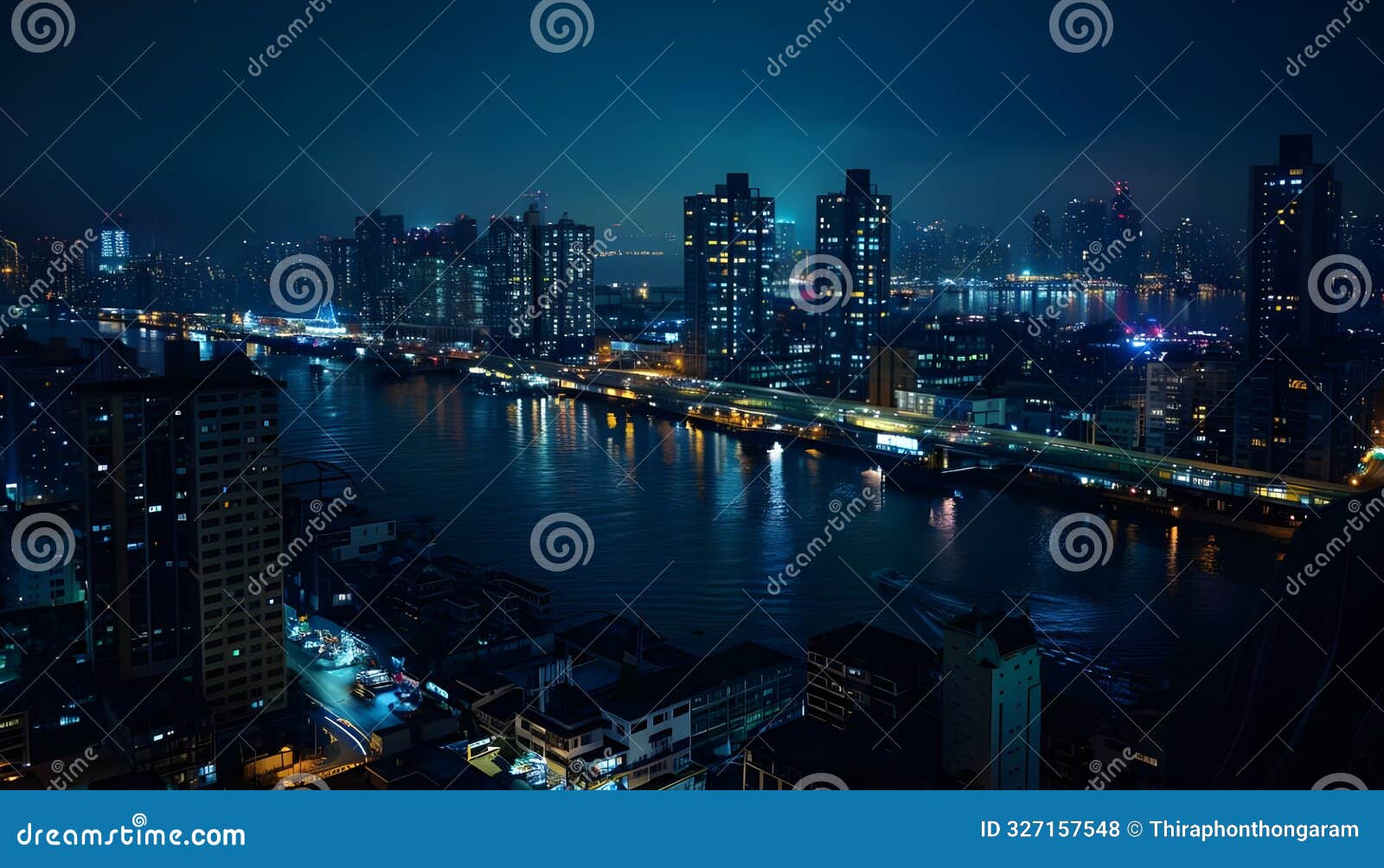 City at night scenes stock illustration. Illustration of famous - 327157548