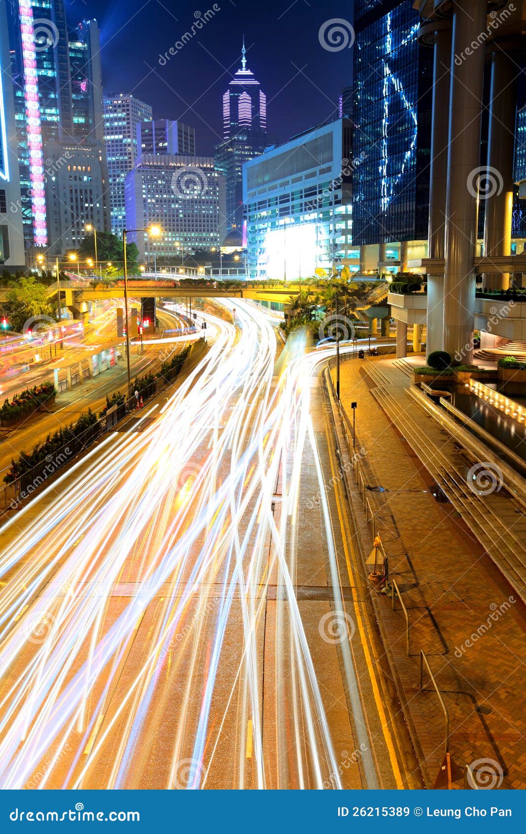 City in Night with Busy Traffic Stock Image - Image of architecture ...