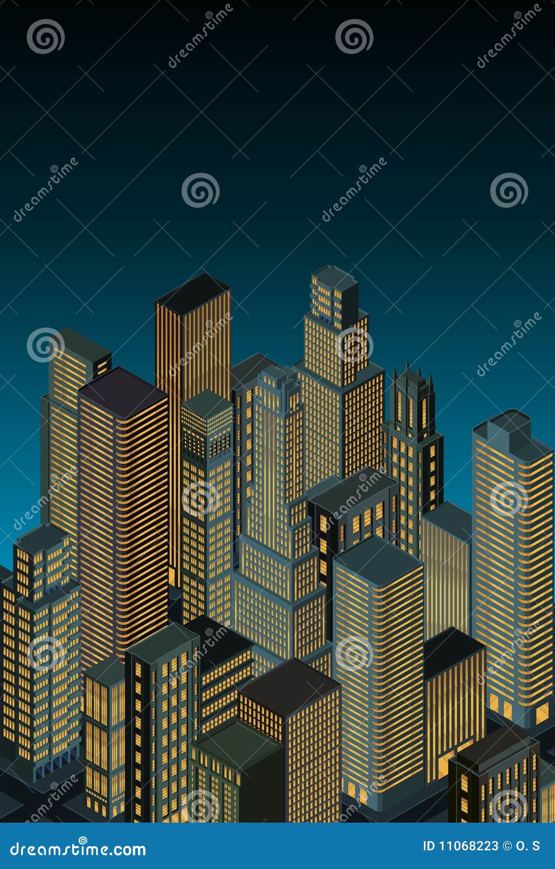City at Night -isometric Perspective- Vector Stock Vector ...