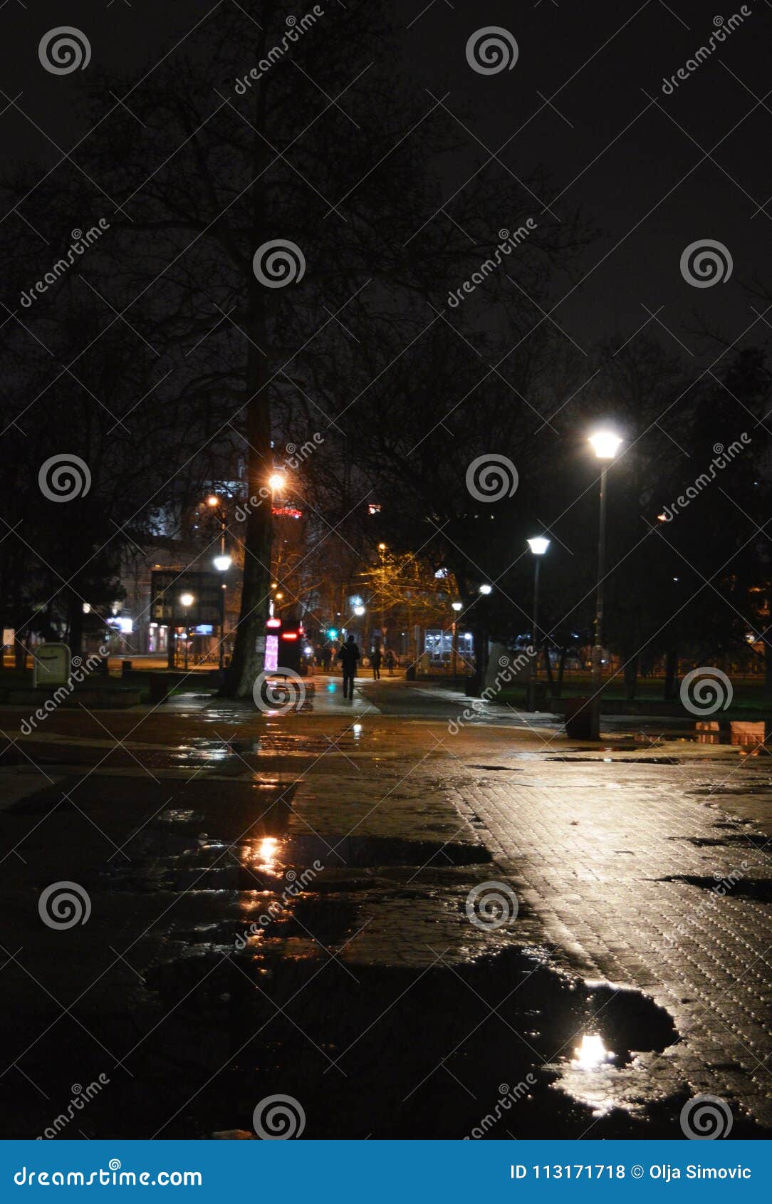 City at night after rain stock photo. Image of city - 113171718