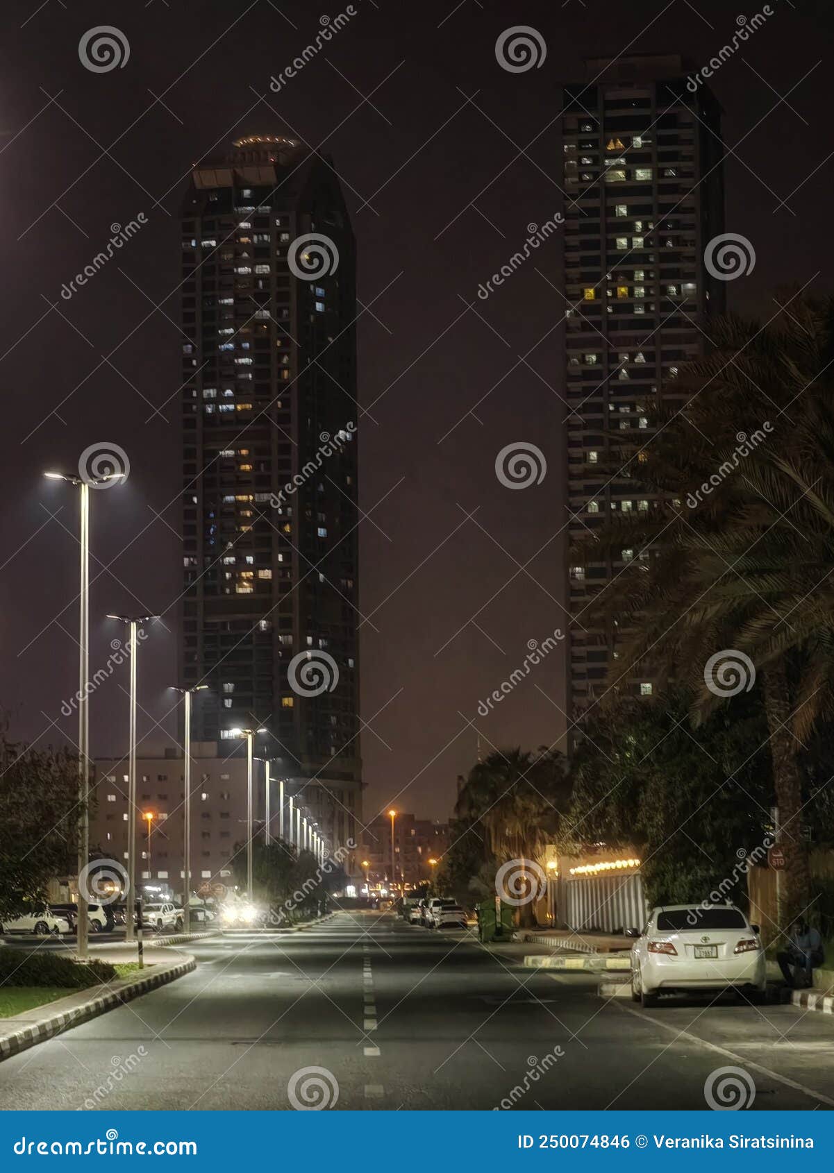 City in the night, road editorial photo. Image of city - 250074846
