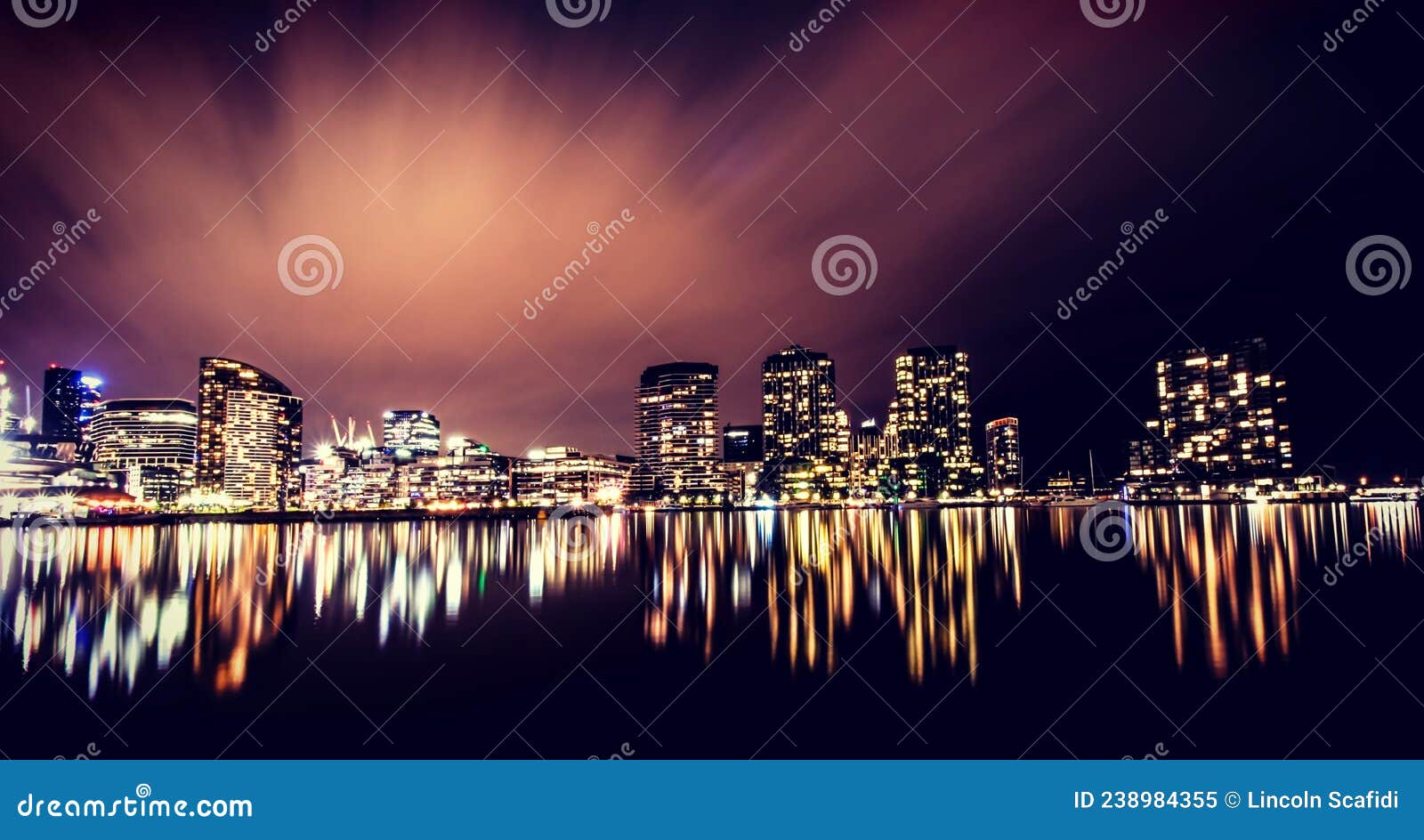 City Night Scape Lights Exposure Stock Image - Image of evening ...
