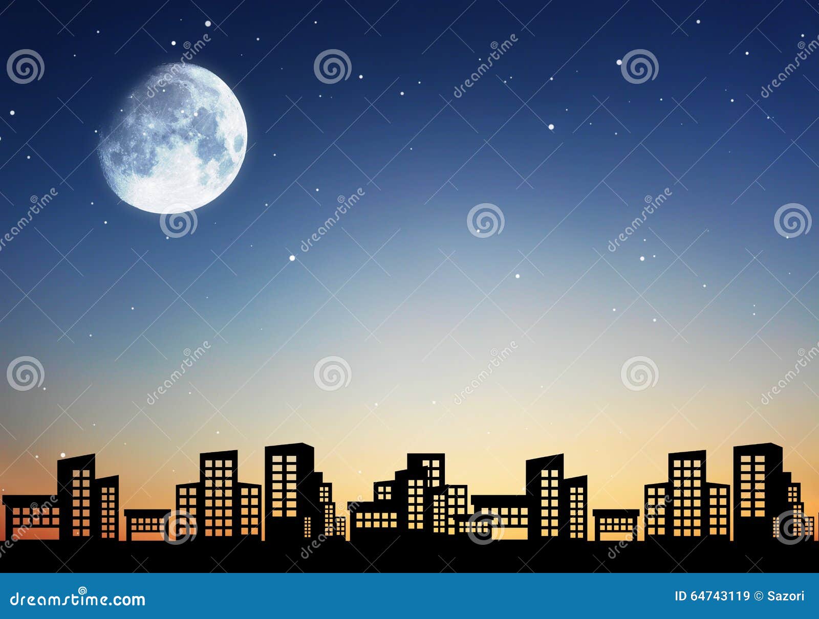 City of Night with Sky Background Stock Image - Image of star ...