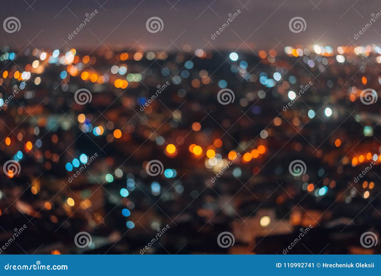 City night from top view. stock image. Image of business - 110992741