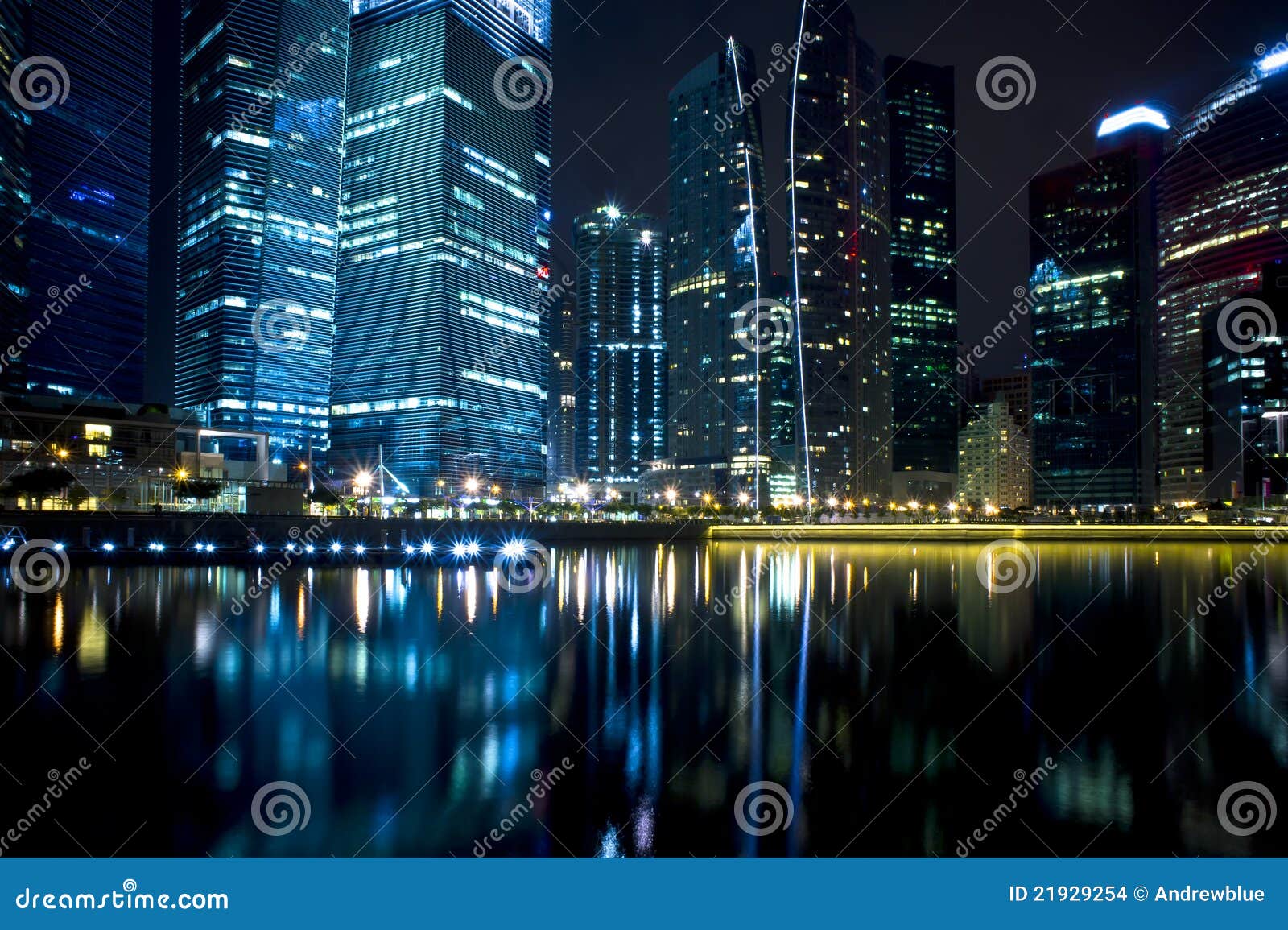 Generic City Skyline Night Water Photos - Free & Royalty-Free Stock ...