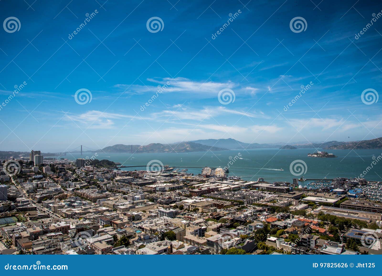 City and Ocean View Landscape Stock Photo - Image of america, landmark ...
