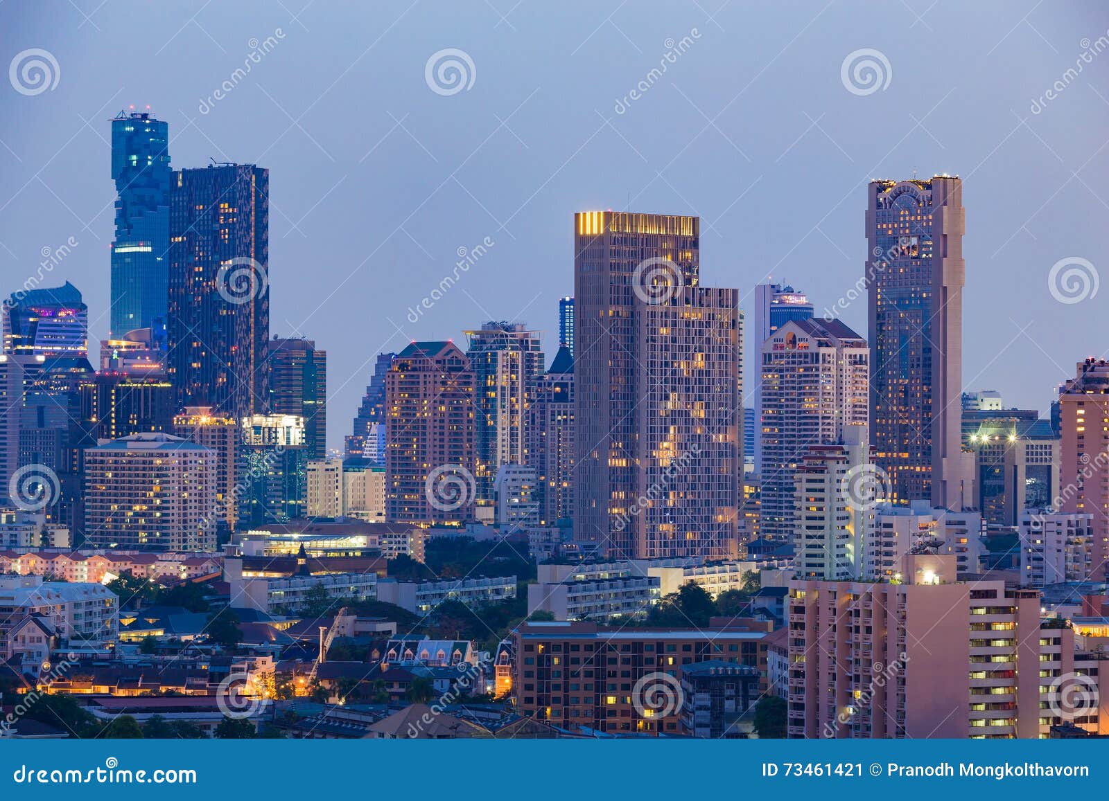 City Office Building and Tower Night View Stock Image - Image of beauty ...