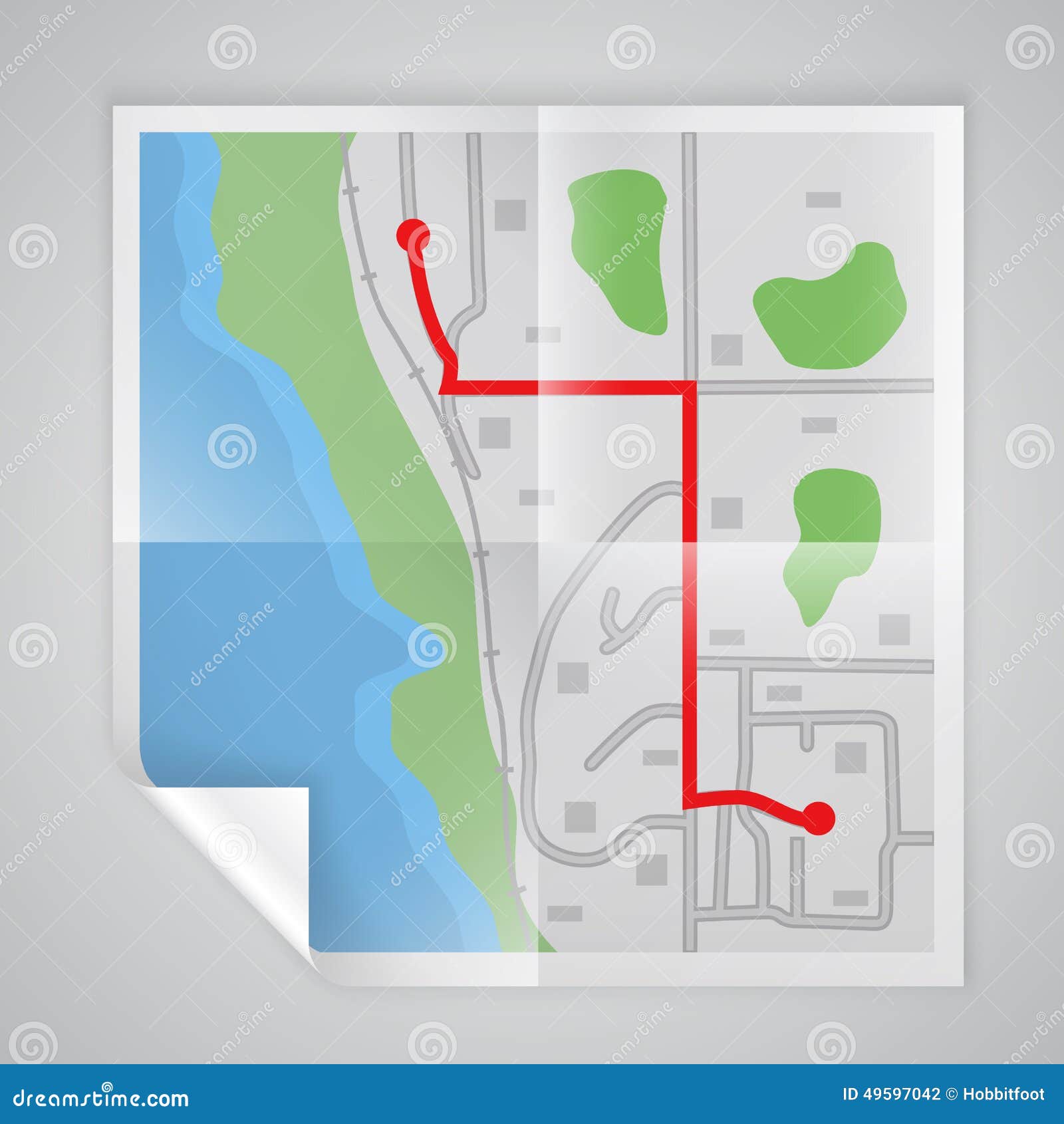 City paper map stock vector. Illustration of direction - 49597042