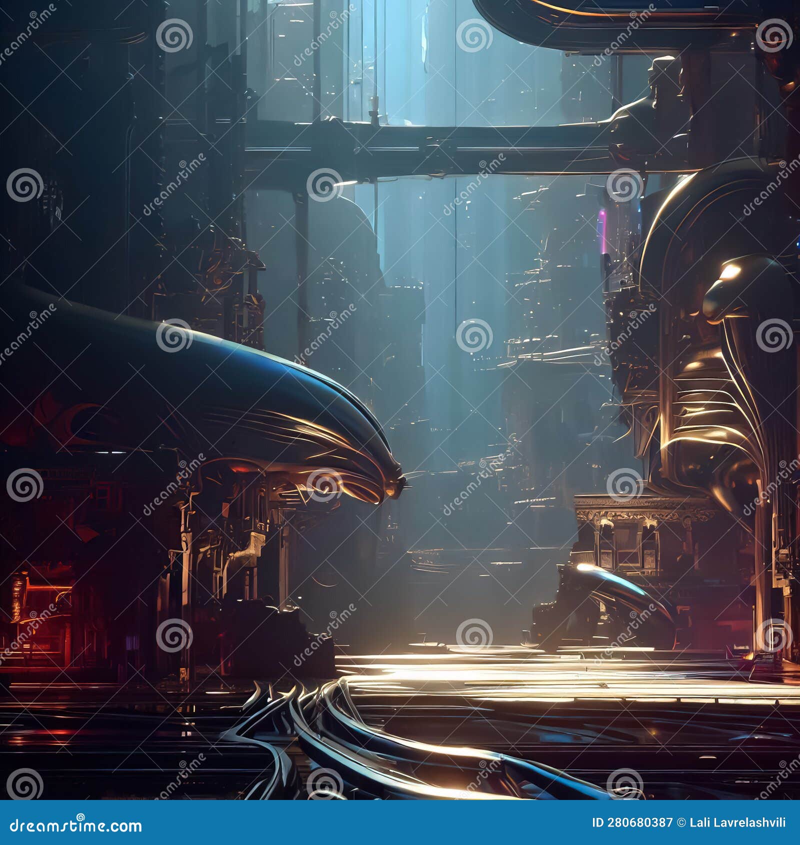 City in a Parallel Dimension. Generative AI Stock Illustration ...